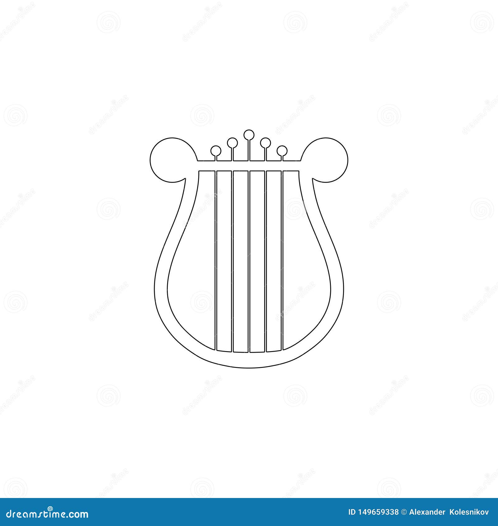Harp. flat vector icon stock vector. Illustration of decoration - 149659338