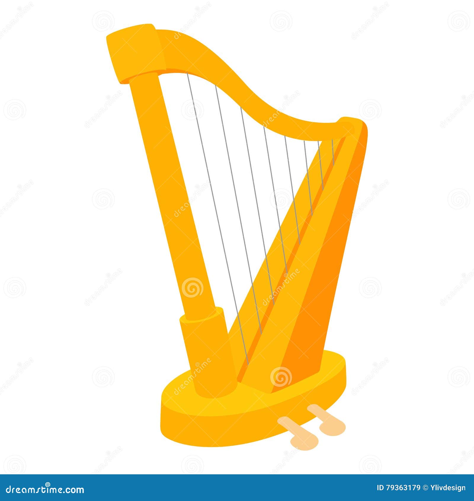 Harp icon, cartoon style stock vector. Illustration of symbol - 79363179