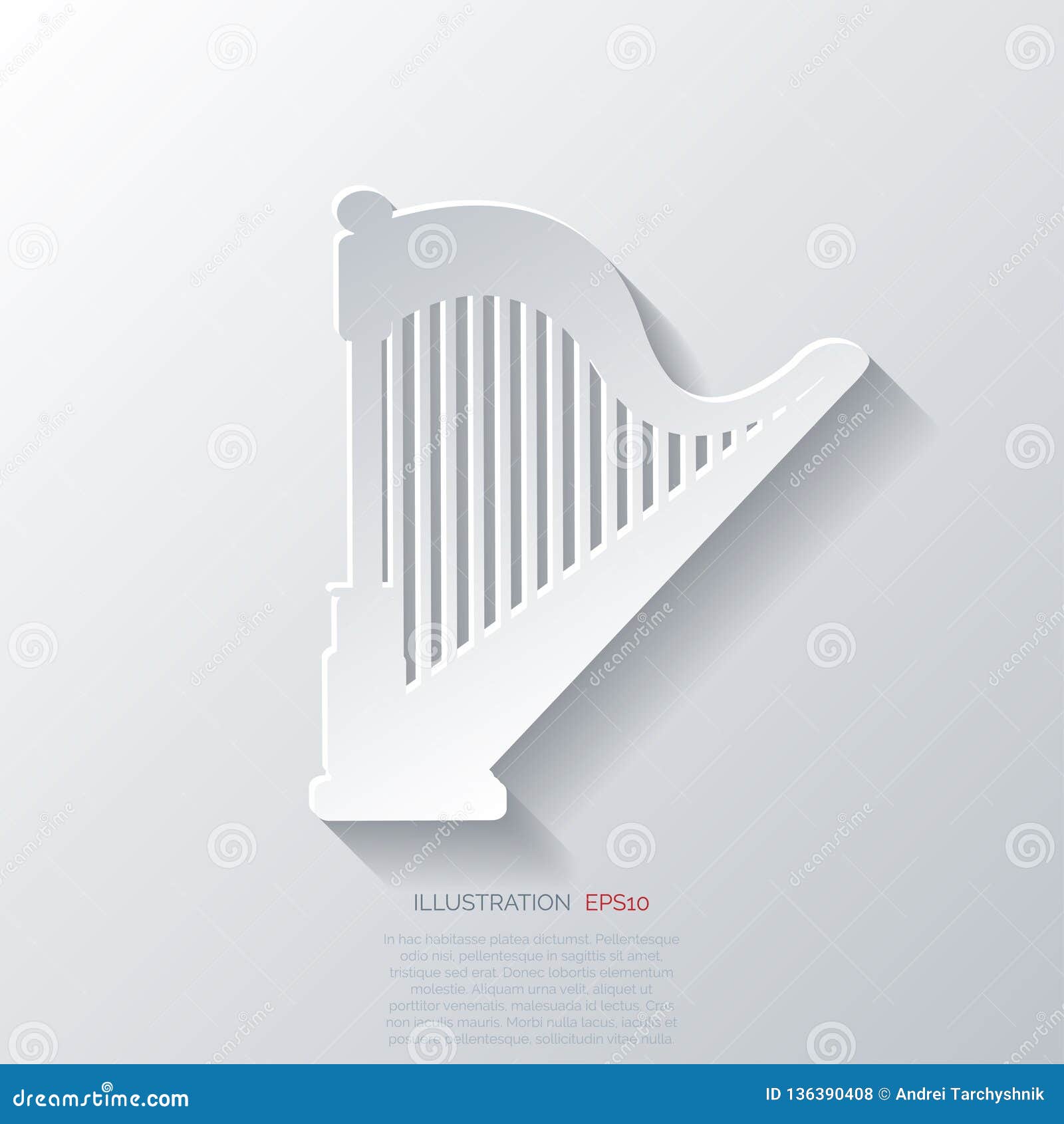 Harp Icon. Music Instruments Vector. Stock Vector - Illustration of ...