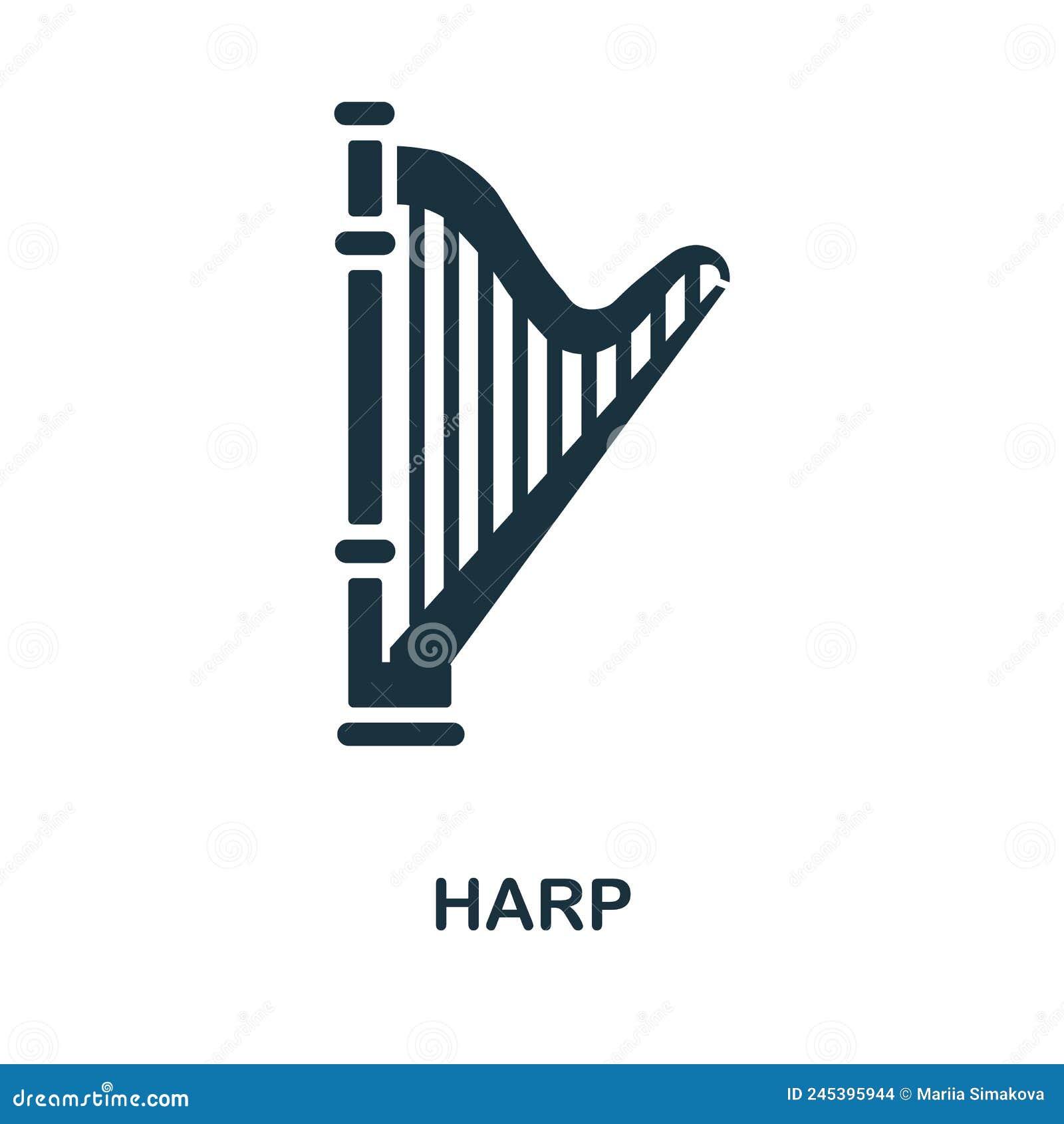 Harp Icon. Simple Element from Musical Instruments Collection. Creative ...