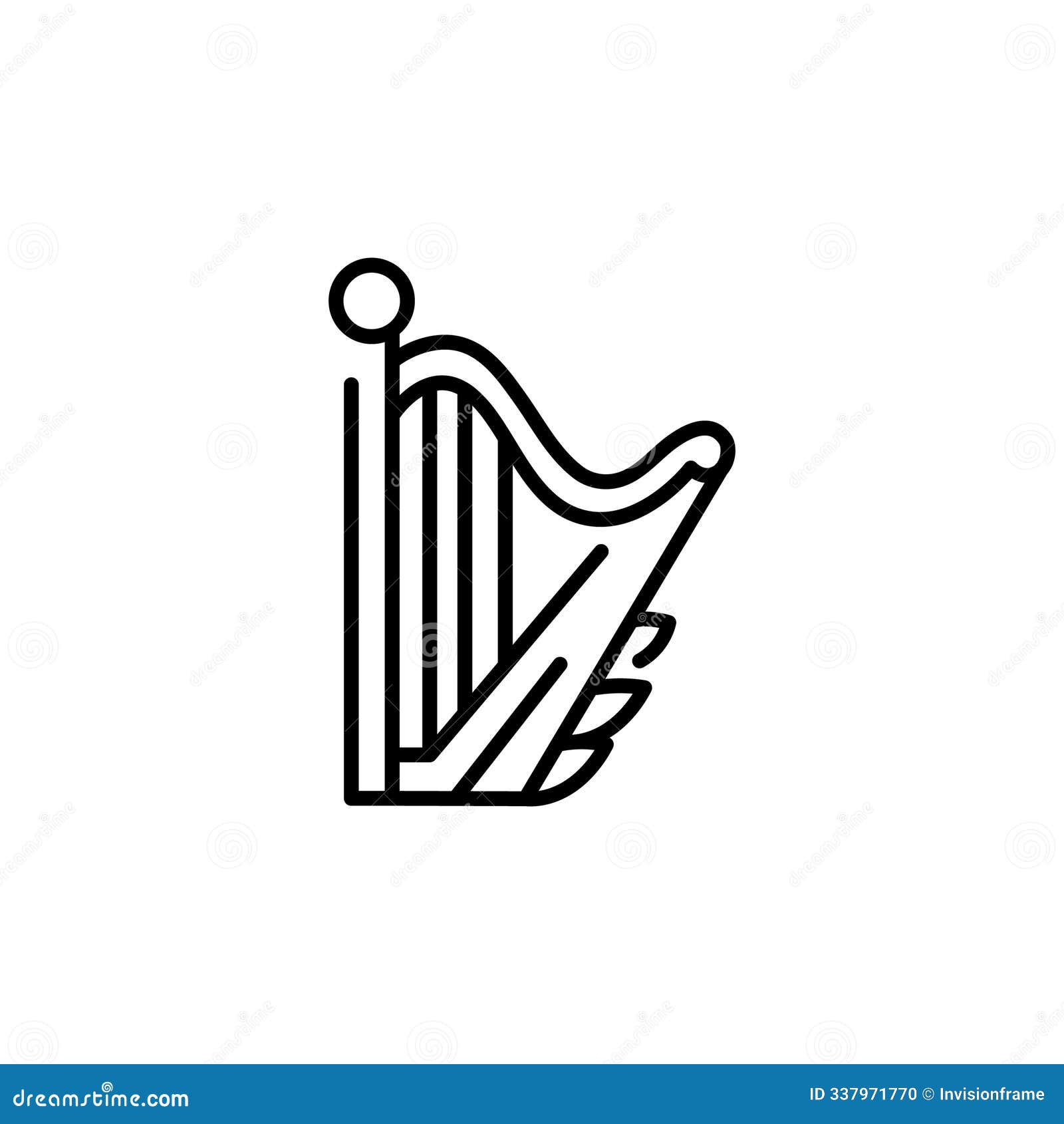 Harp Icon Or Logo In Outline Cartoon Vector | CartoonDealer.com #194836755