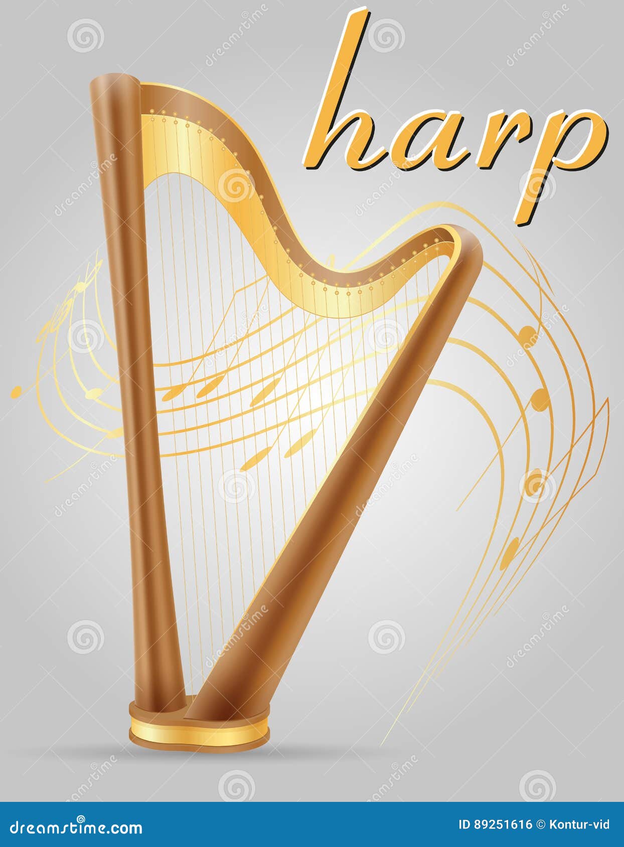 Harp Musical Instruments Stock Vector Illustration Stock Vector ...