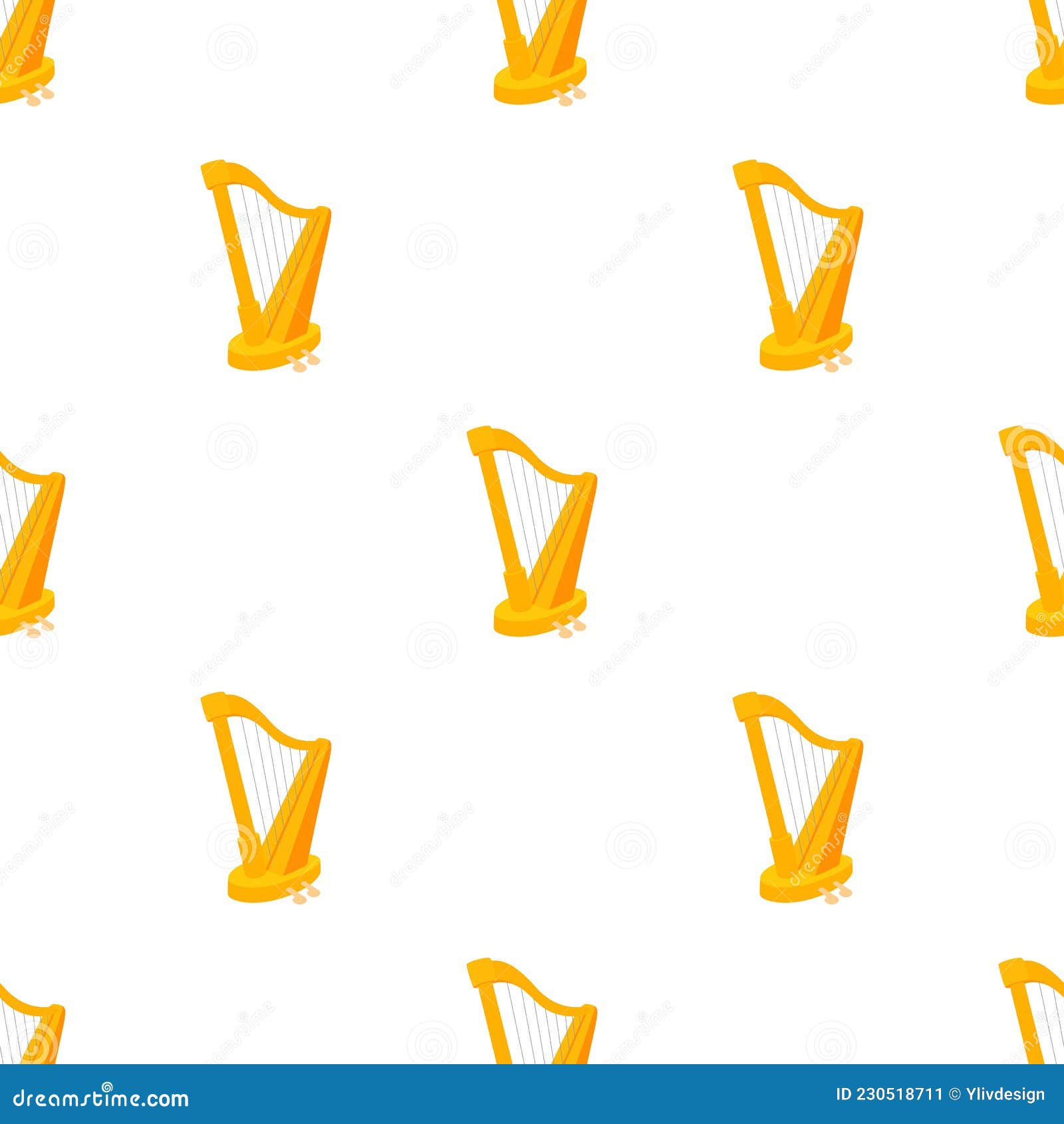 Harp Pattern Seamless Vector Stock Vector - Illustration of music ...