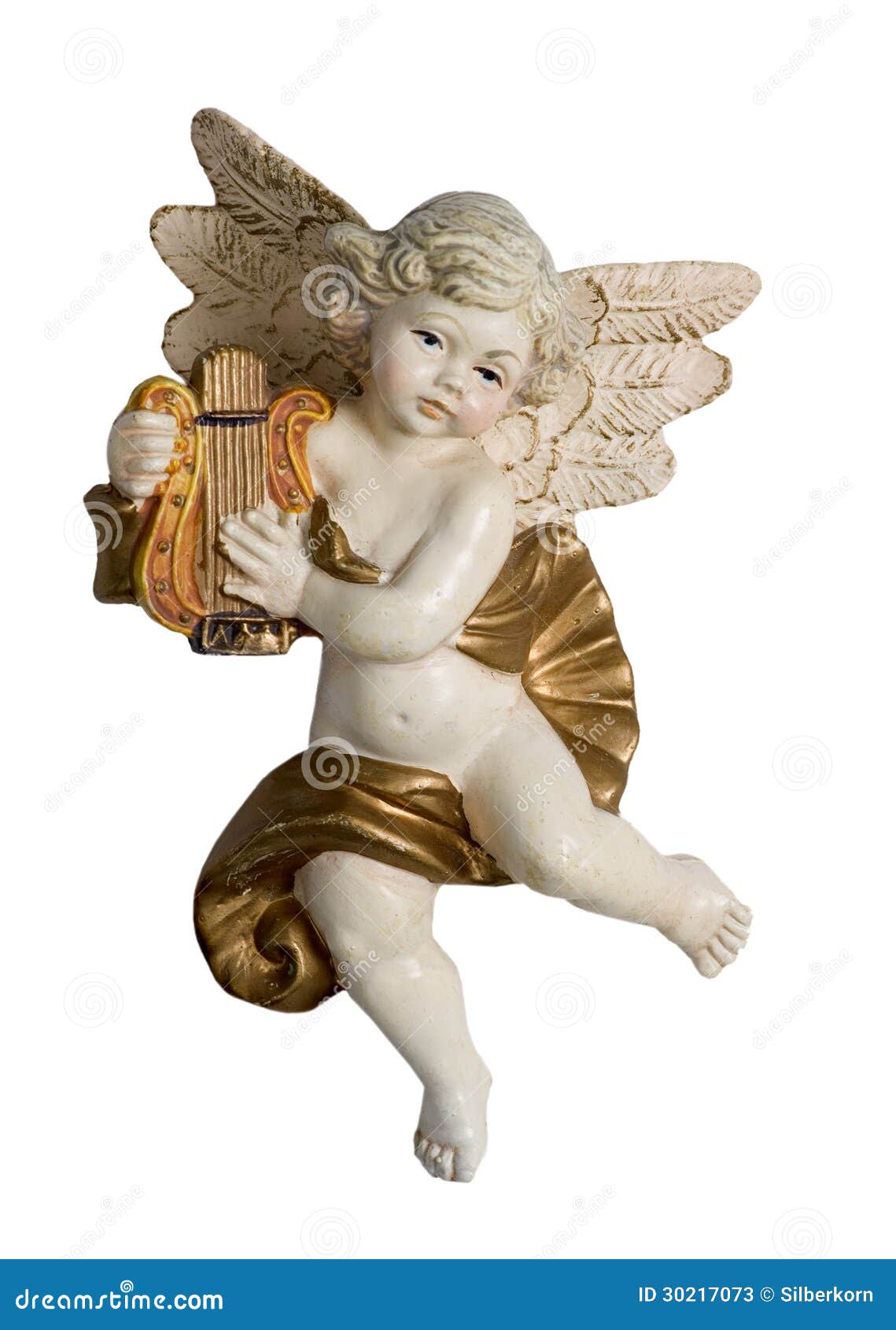 Harp playing Putto stock image. Image of wing, playing - 30217073