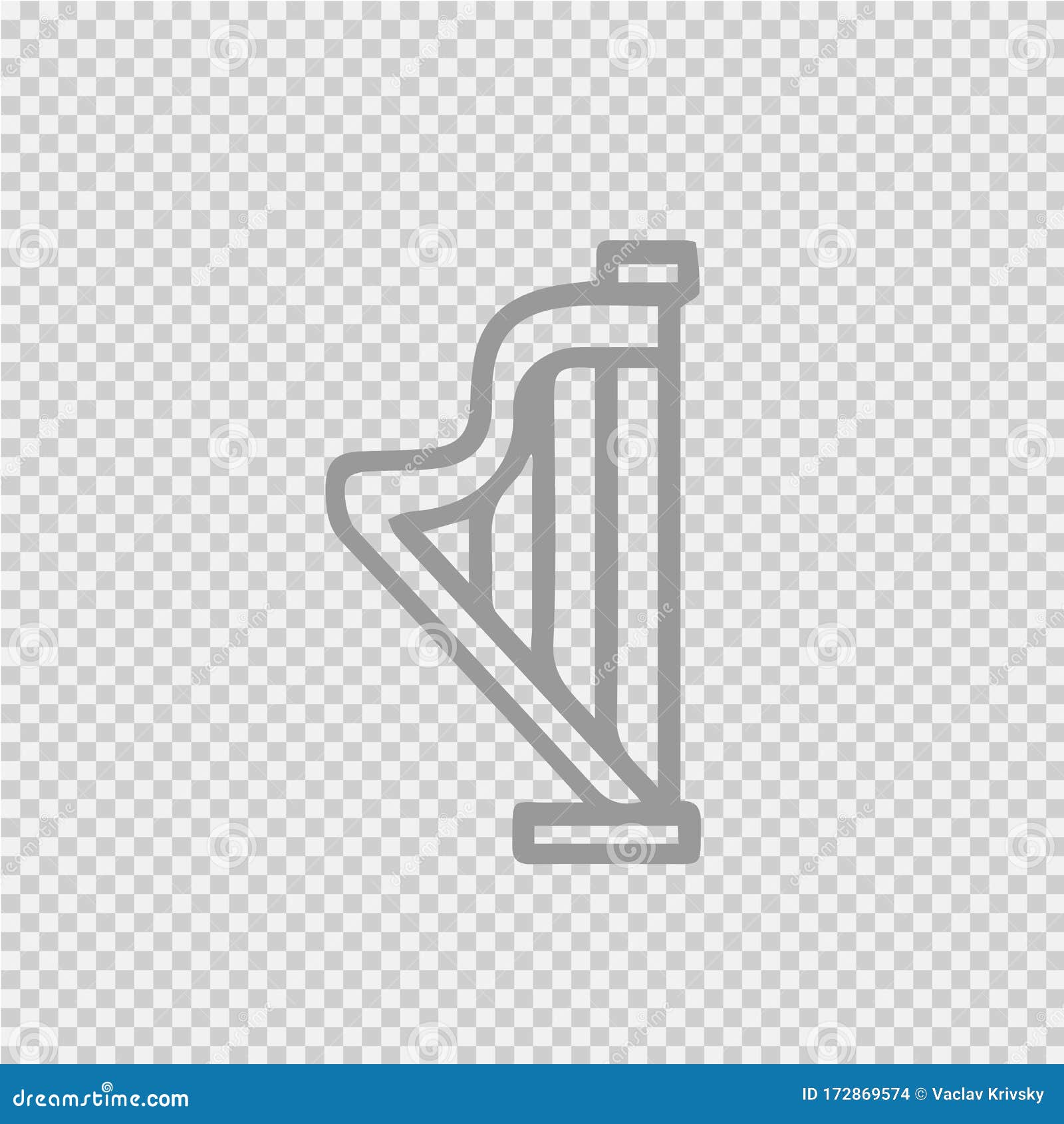 Harp Vector Icon. Music Instrument Stock Vector - Illustration of music ...
