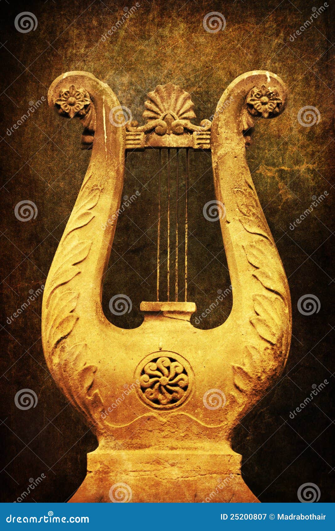 Harpe antique image stock. Image du pierre, musique, antique - 25200807