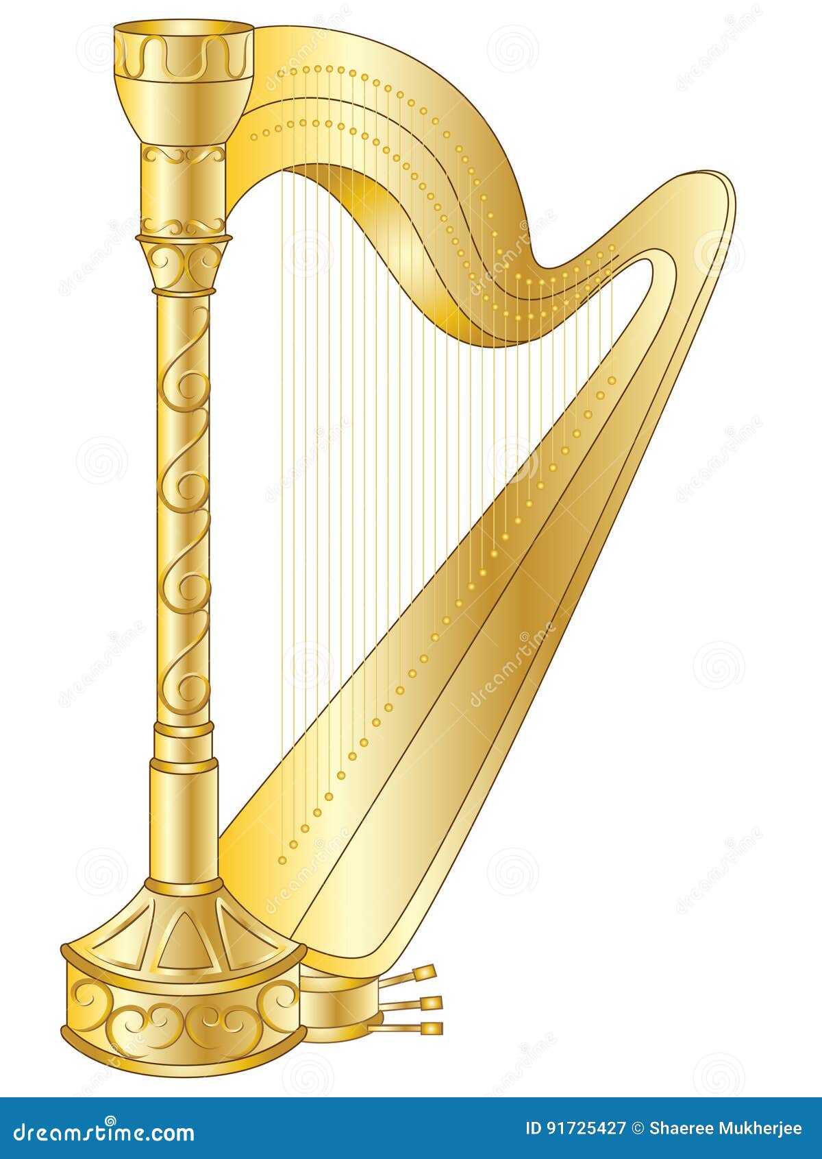 Harpe de vecteur illustration de vecteur. Illustration du chaînes ...