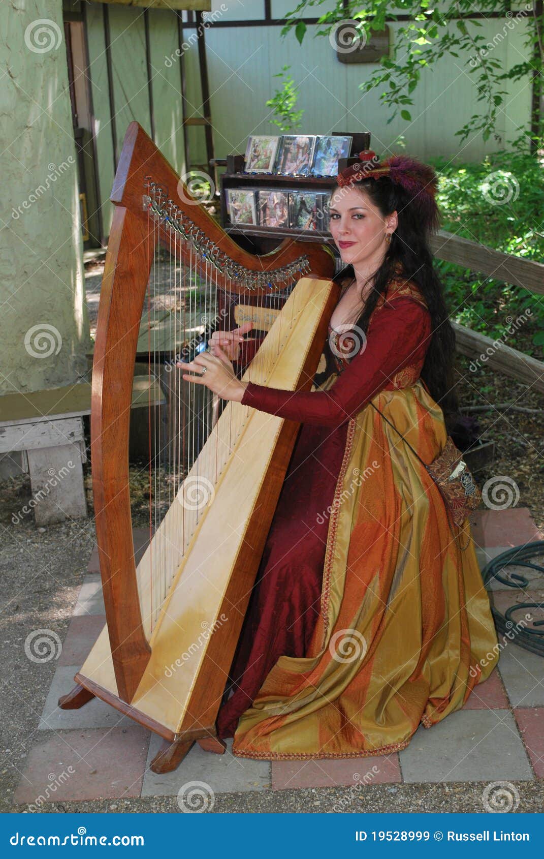 Harpist at Rennaissance Faire Editorial Stock Image - Image of song ...