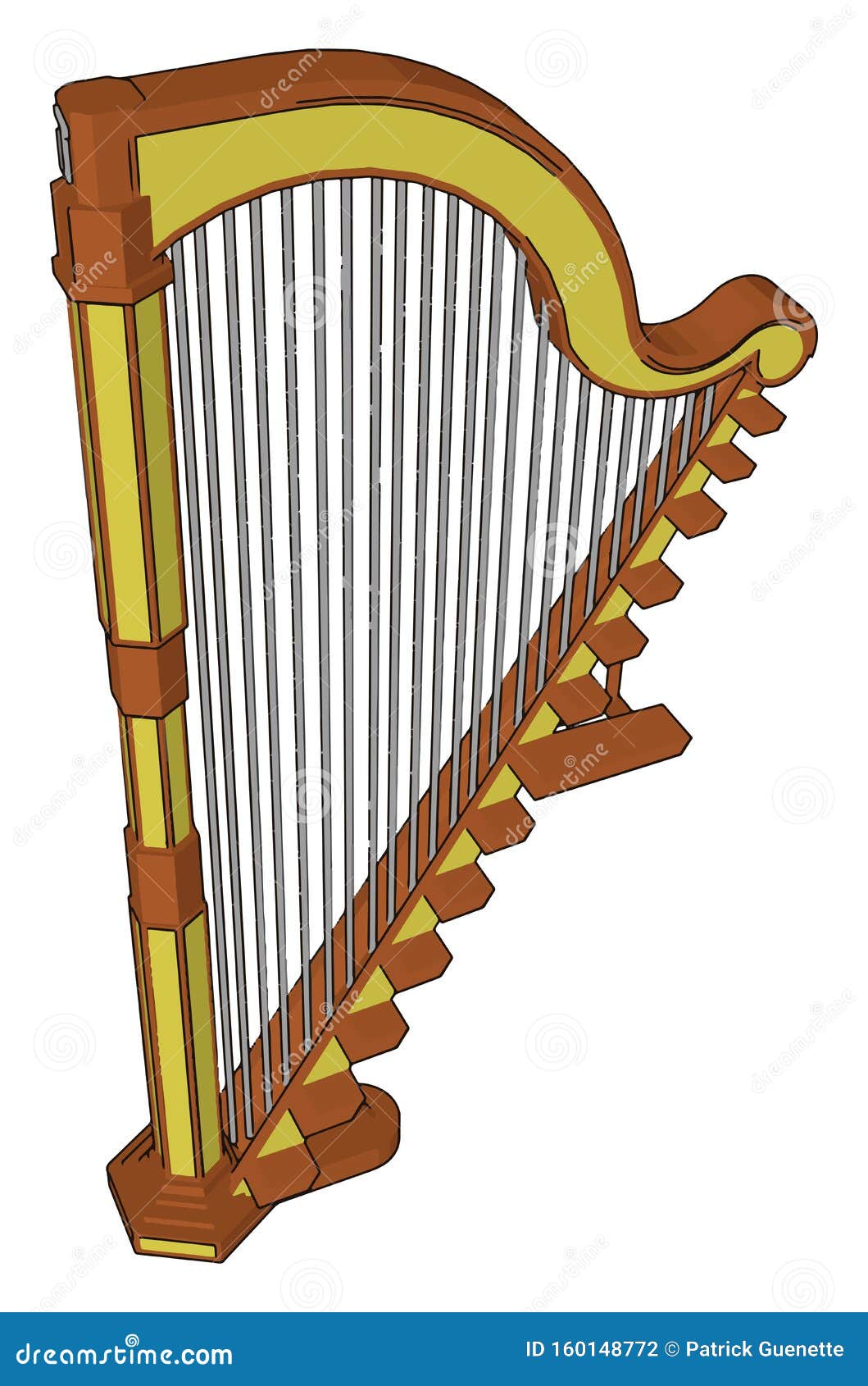 Parts of Harps Vector or Color Illustration Stock Vector - Illustration ...