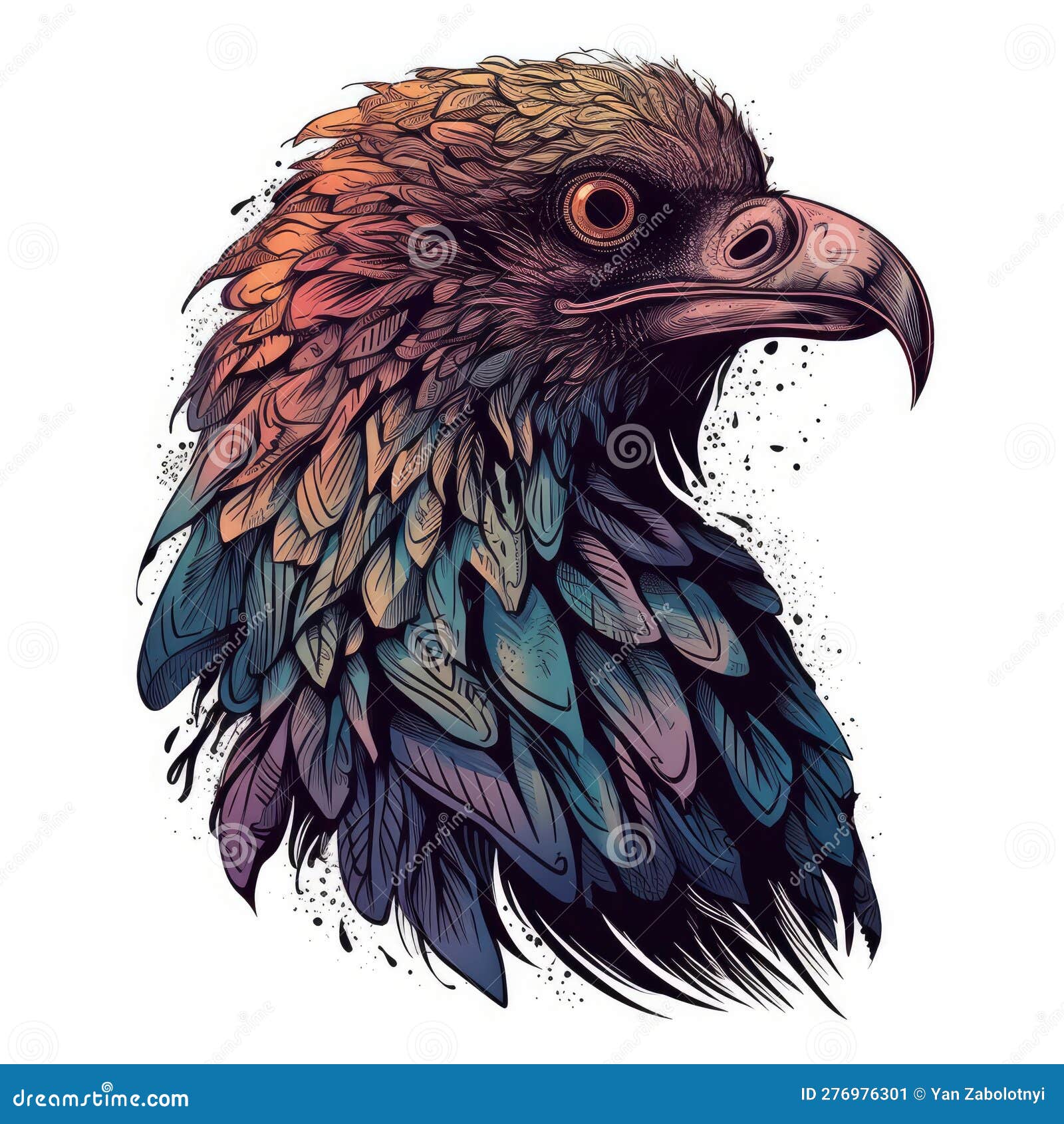 Harpy on White Background Logo. Generative AI Stock Illustration ...