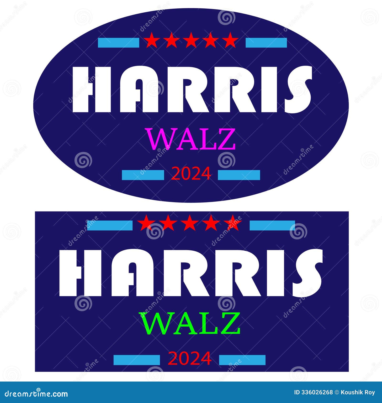 Harris Walz 2024 Oval Car Magnet Vector Illustration Stock Illustration ...