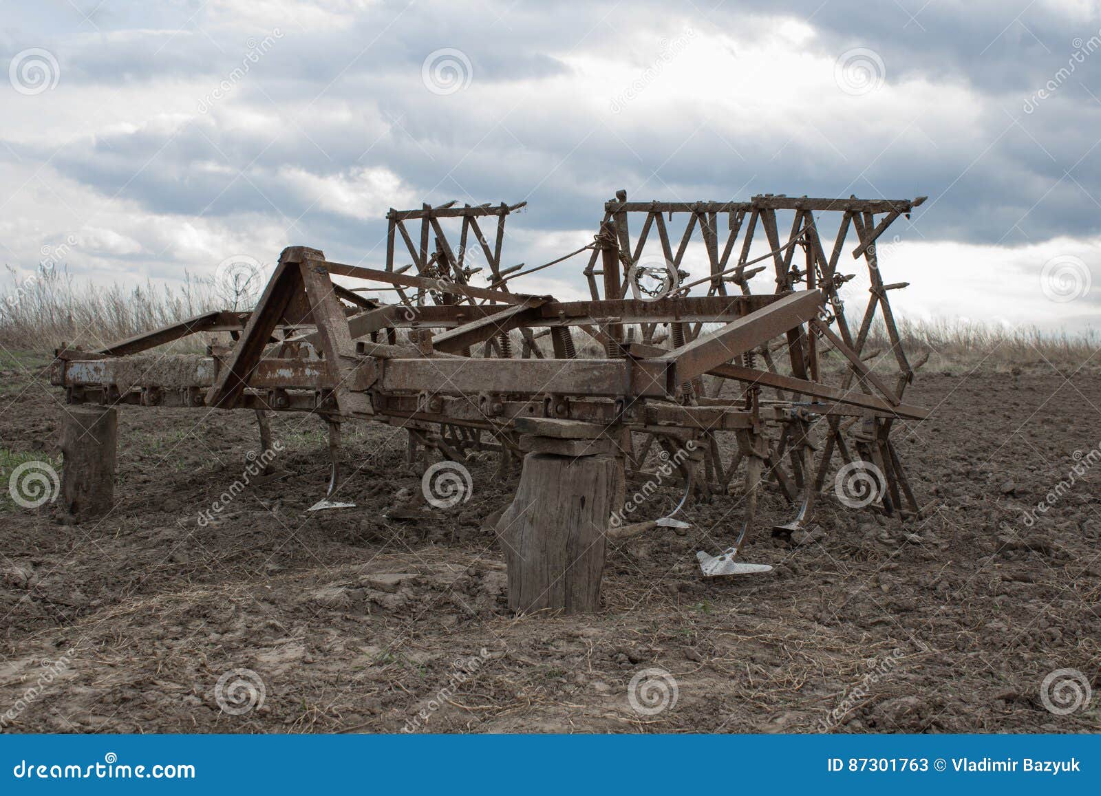 Harrow stock image. Image of abstract, equipment, metal - 87301763