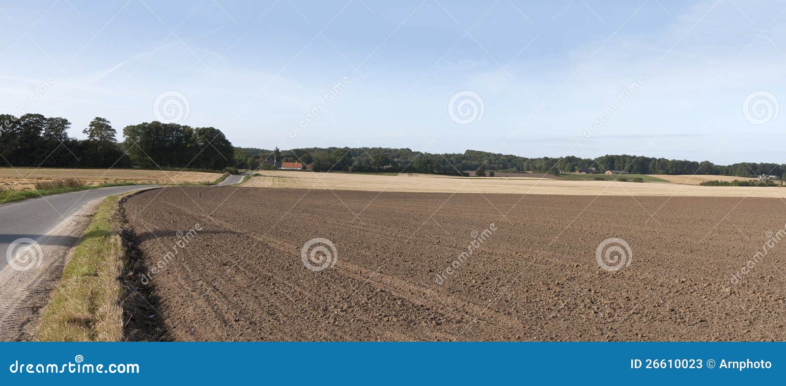 Harrowed Field stock image. Image of field, grass, denmark - 26610023