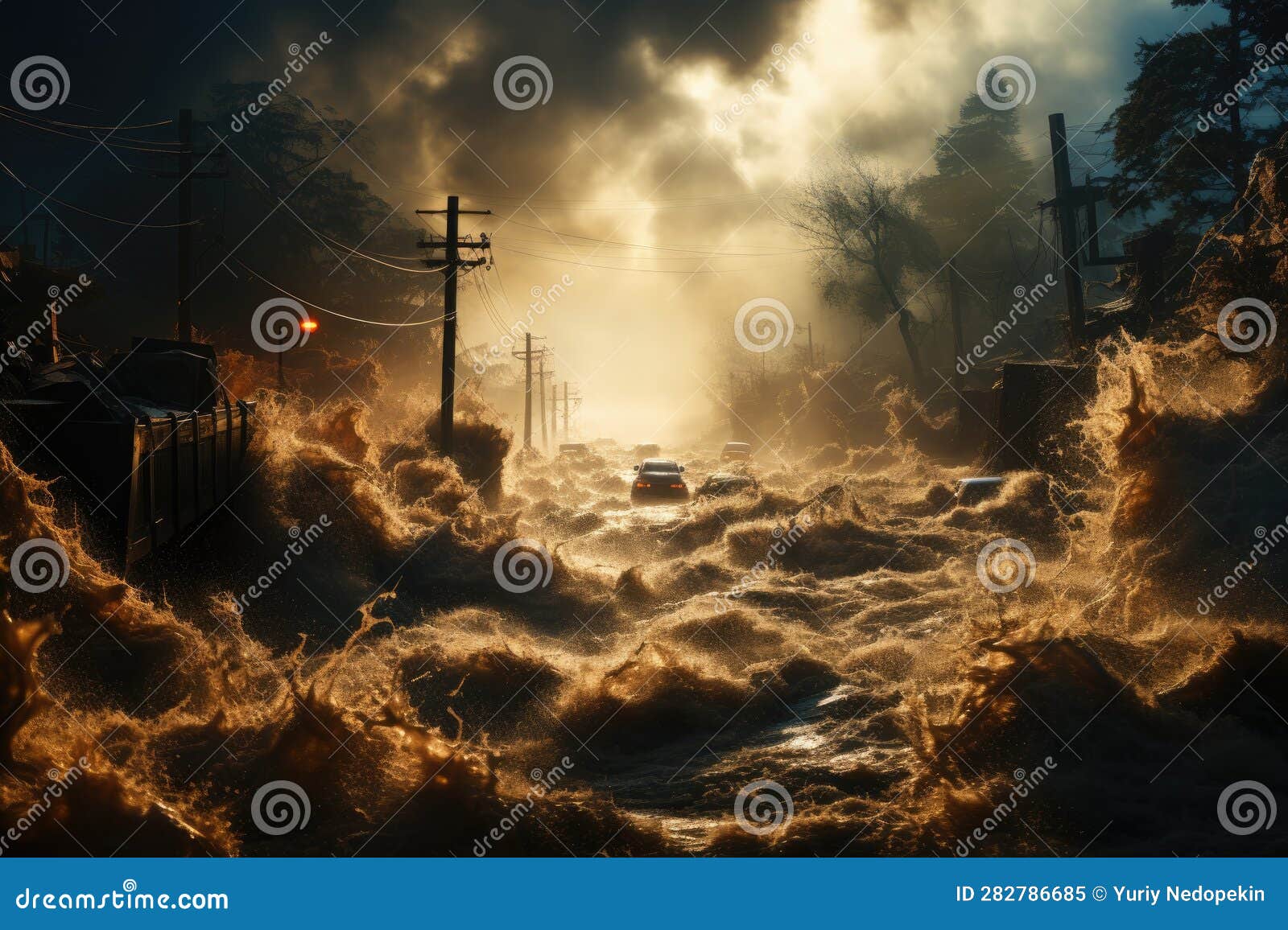 Harrowing Scenes of Large River Floods and Devastating Floods Stock ...
