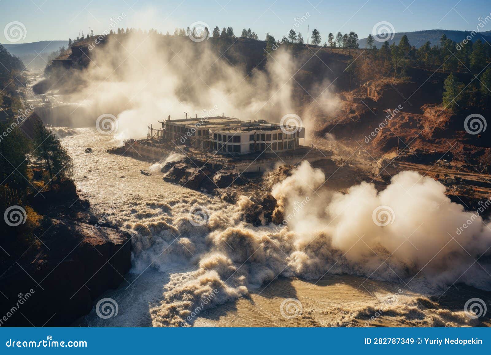 Harrowing Scenes Of Large River Floods And Devastating Floods Stock ...