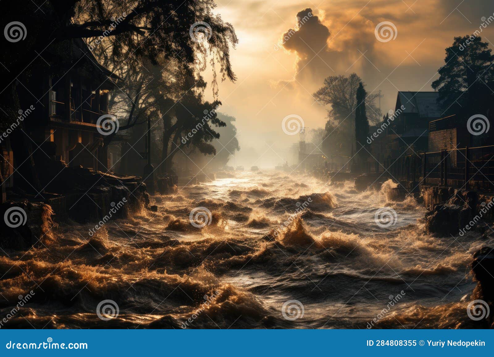 Harrowing Scenes of Large River Floods and Devastating Floods Stock ...