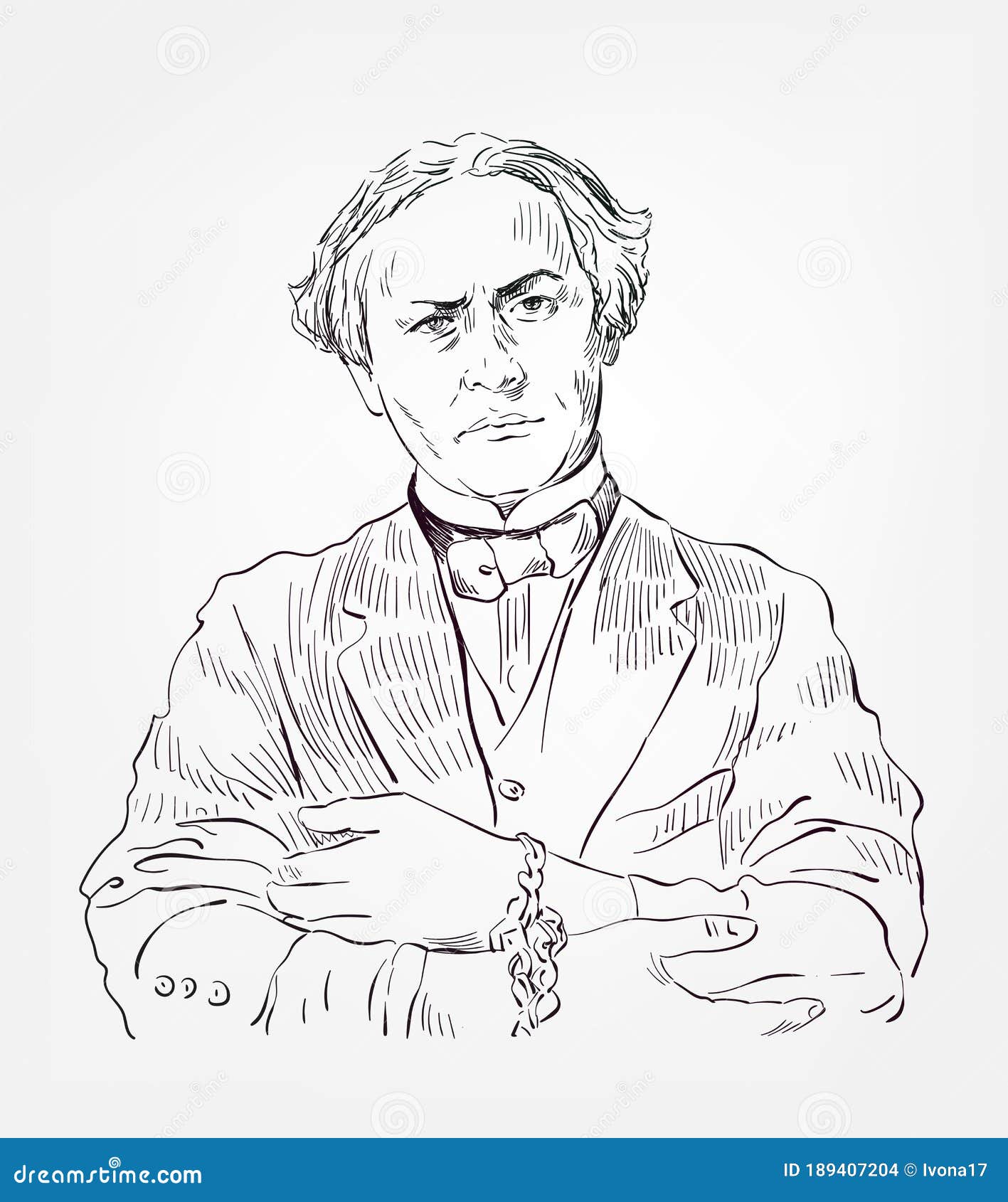 Harry Houdini Vector Sketch Portrait Famous Editorial Stock Image ...