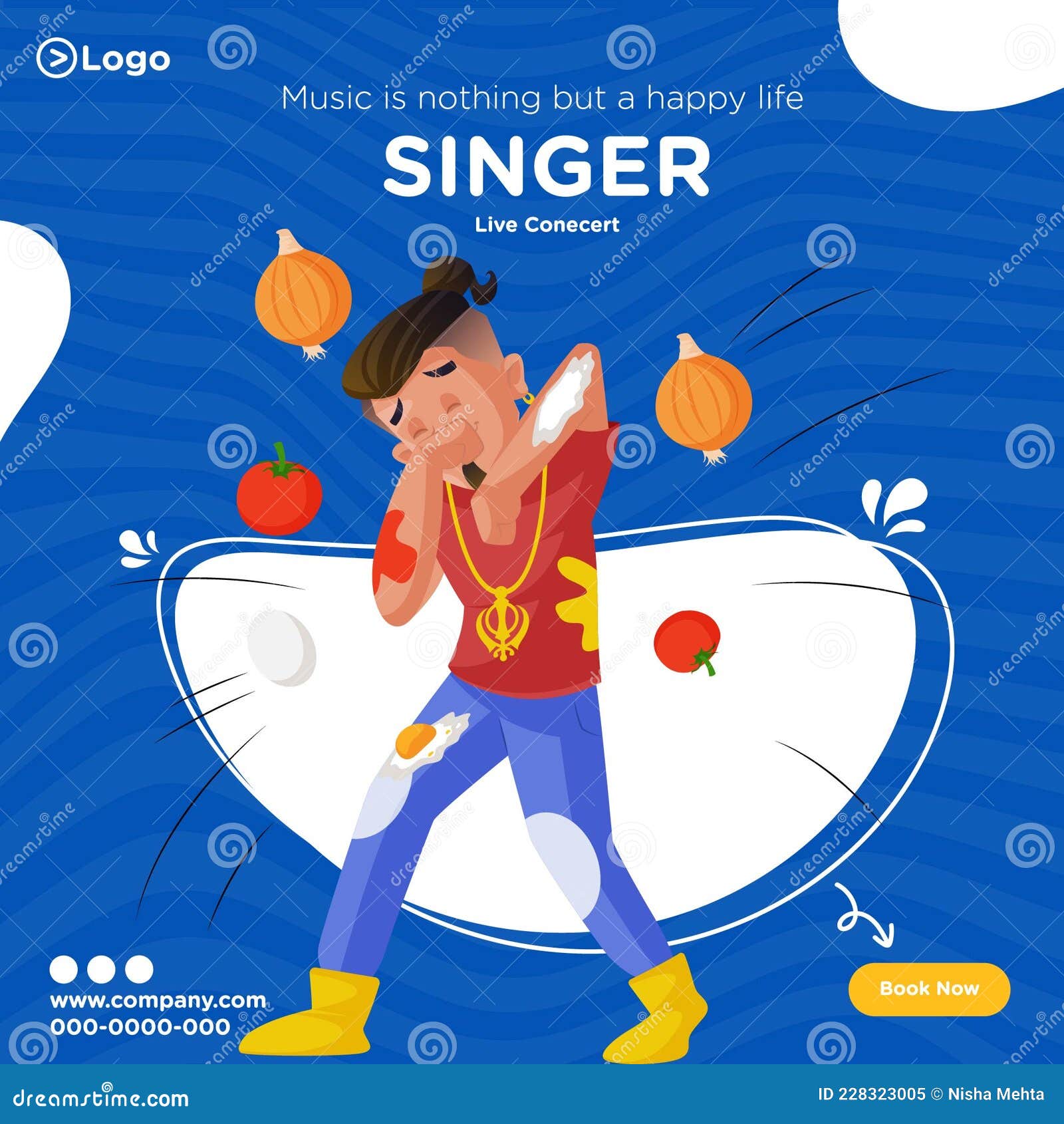 Banner Design of Singer Live Concert Stock Vector - Illustration of ...