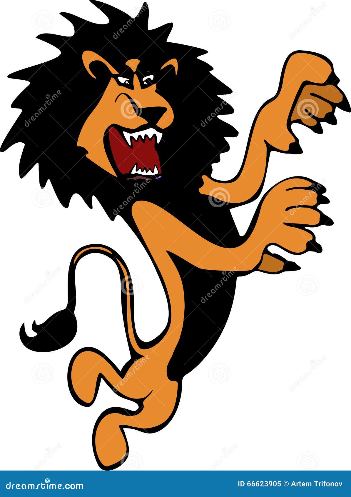 Cartoon Harsh Village Grandmother Stands With A Cane Umbrella In Hand ...