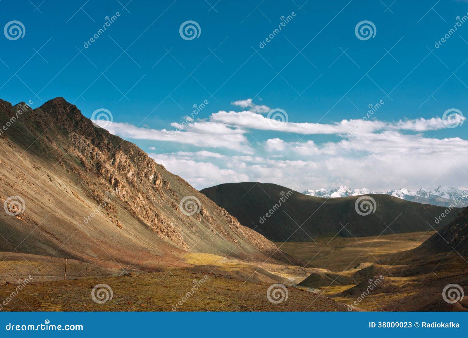 Harsh Landscape with Mountain Range and the Deep Blue Sky Stock Image ...