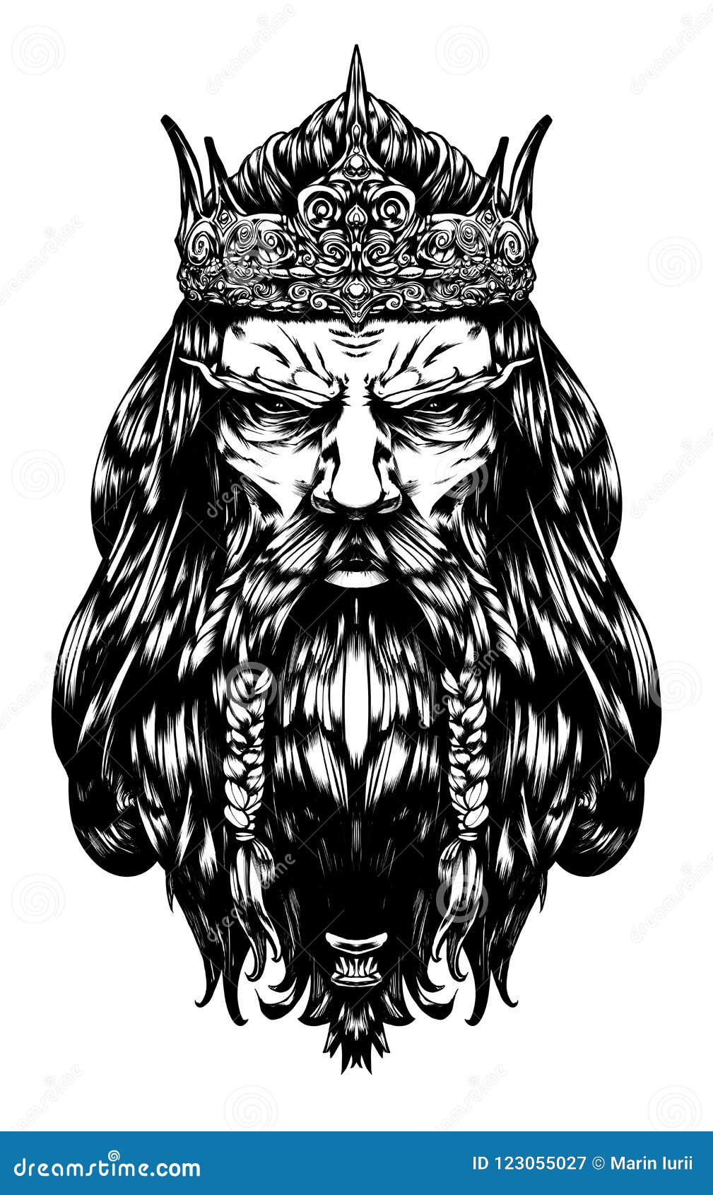 Cartoon Harsh Village Grandmother Stands With A Cane Umbrella In Hand ...