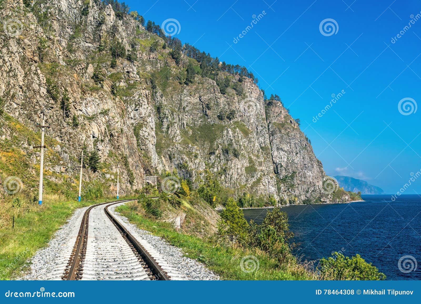 The Harsh Rocks on the Circum-Baikal Railway Stock Photo - Image of ...