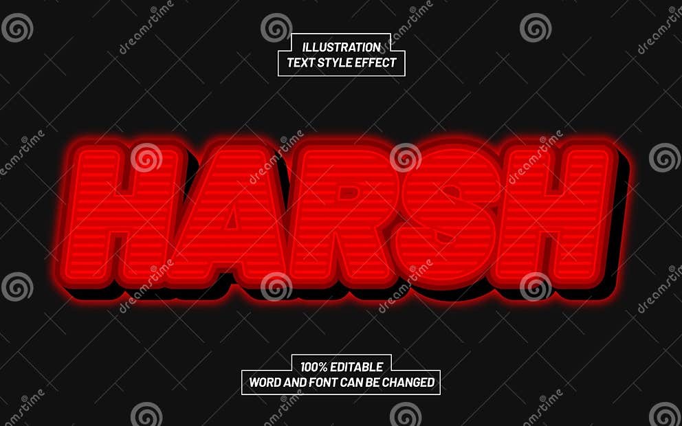Harsh Red Text Style Effect Stock Vector - Illustration of gradient ...