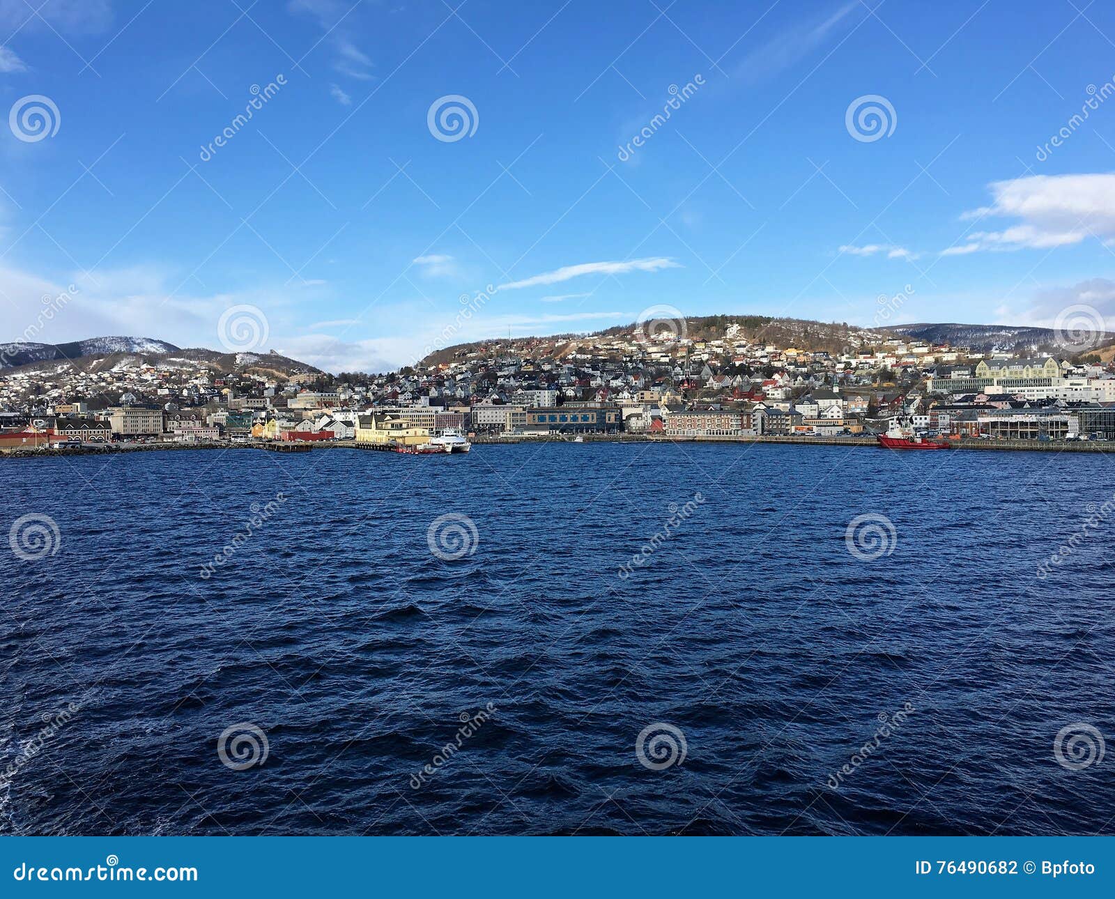 Harstad, Norway. stock photo. Image of blue, white, people - 76490682