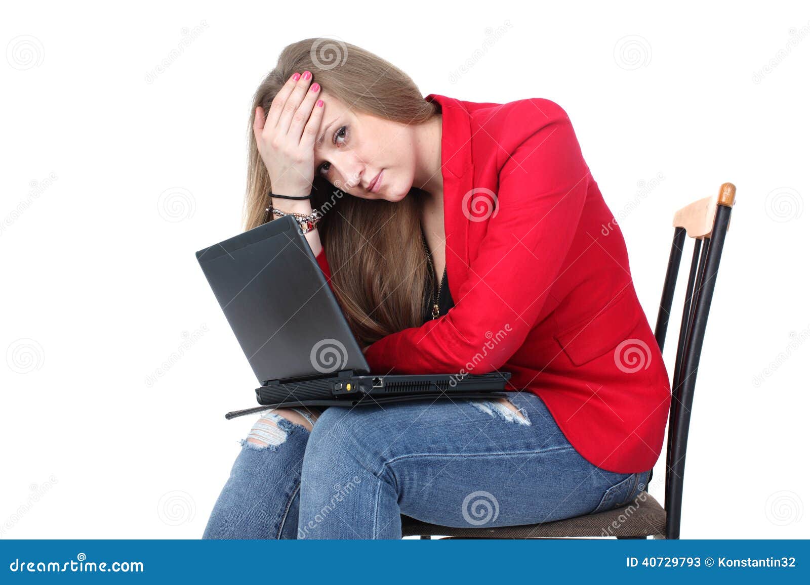 Hart Arbeitend Frau, Die an Computer Arbeitet Stockbild - Bild von ...