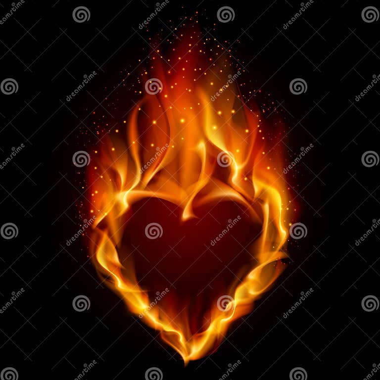 Hart in Brand vector illustratie. Illustration of achtergronden - 20489799