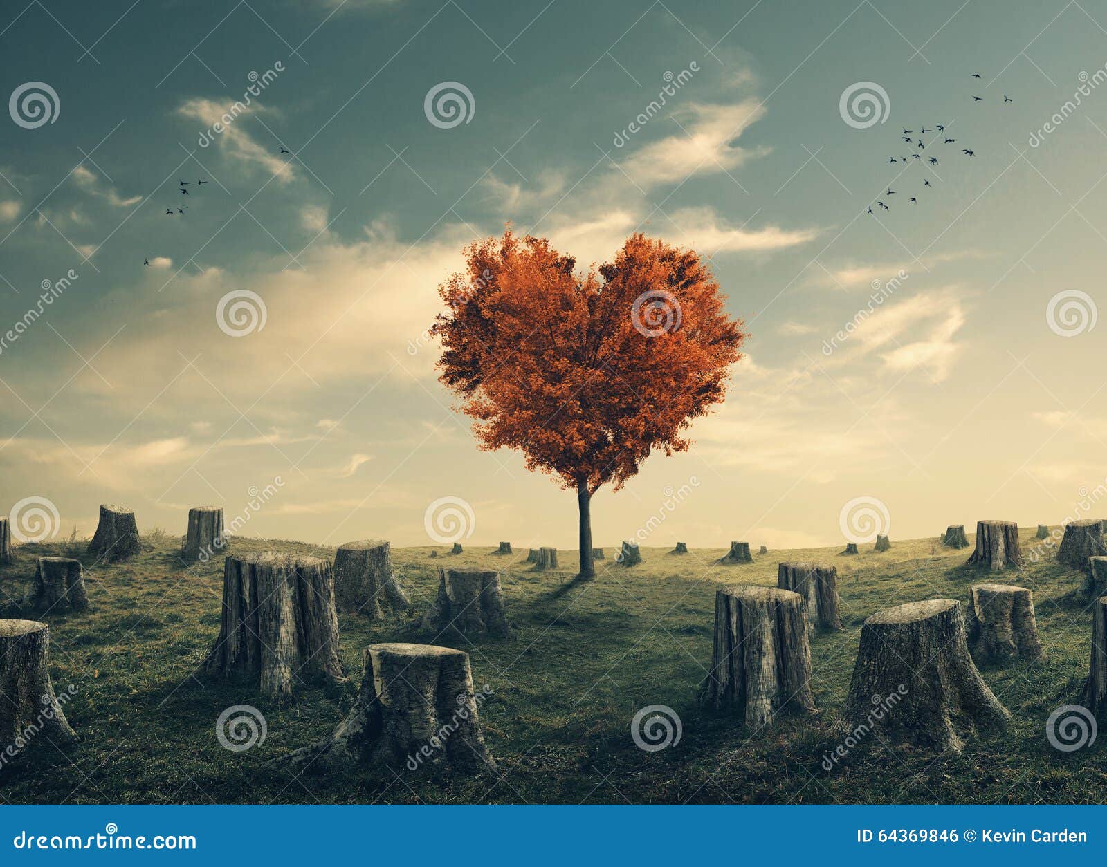 Hart Gevormde Boom in Ontruimd Bos Stock Foto - Image of stomp, leven ...