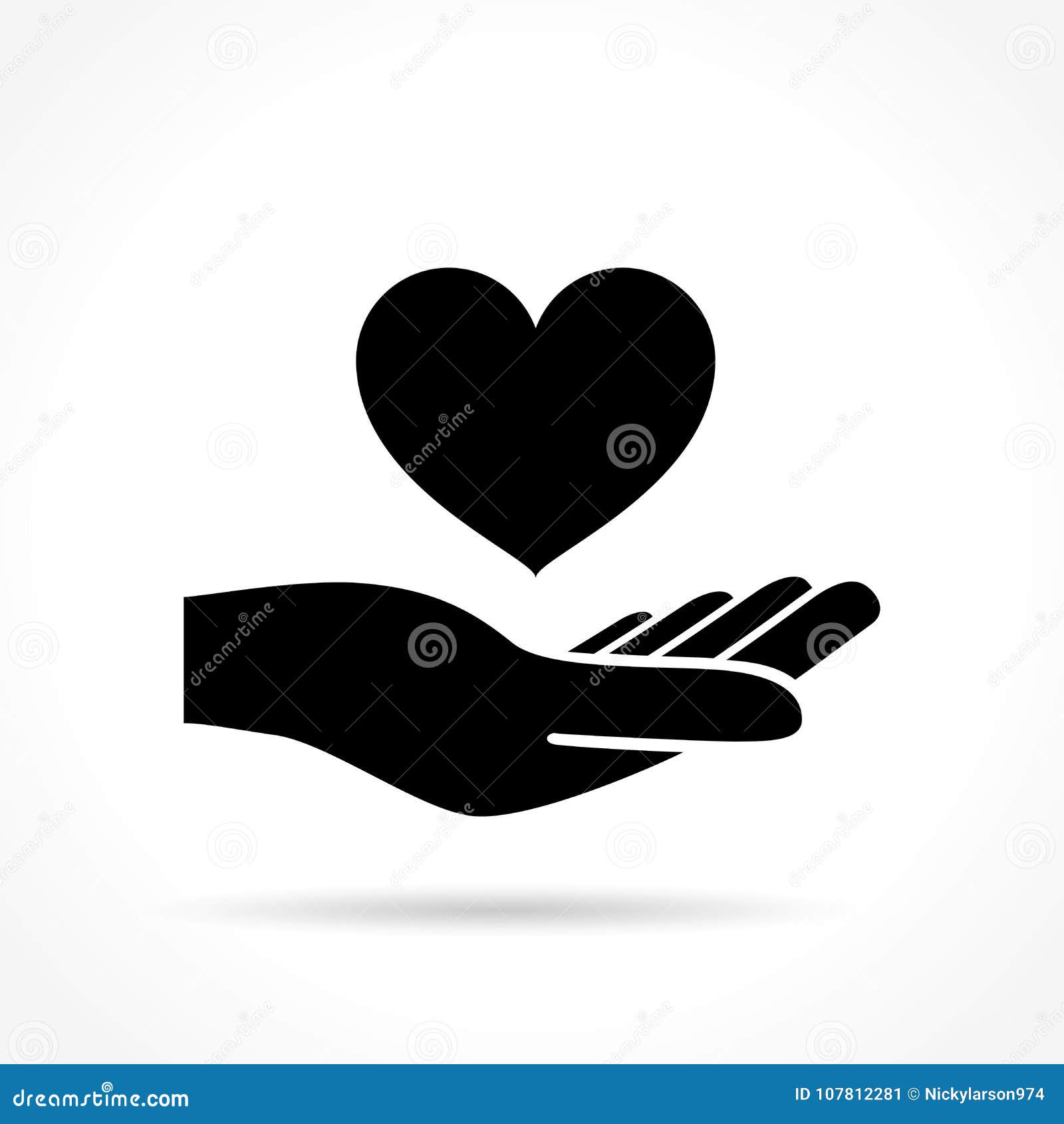 Hart in hand pictogram vector illustratie. Illustration of teken ...