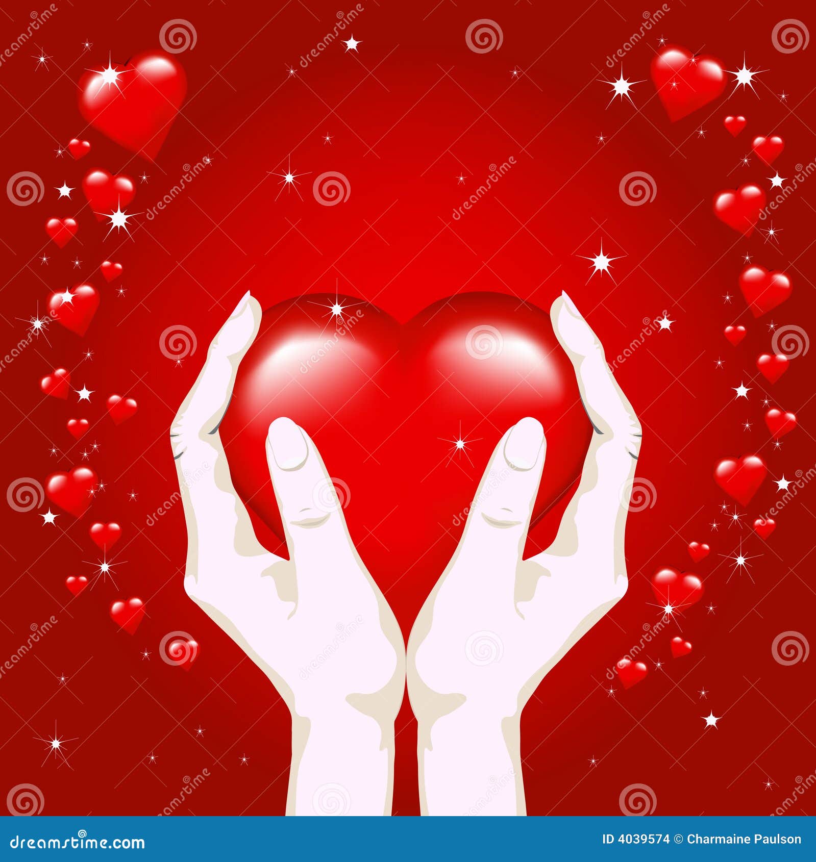 Hart in Handen vector illustratie. Illustration of handen - 4039574