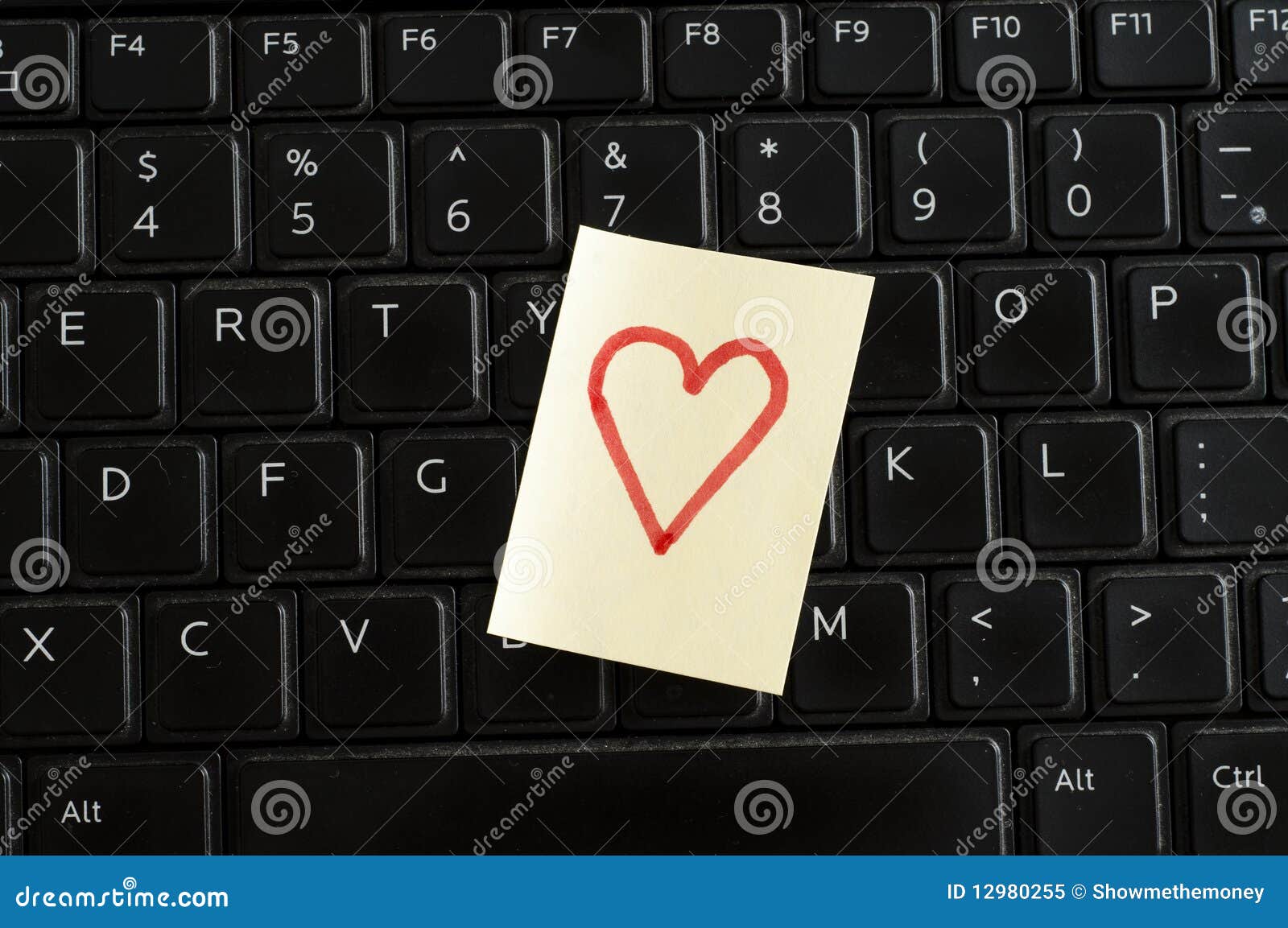 Hart on keyboard stock image. Image of valentine, concept - 12980255