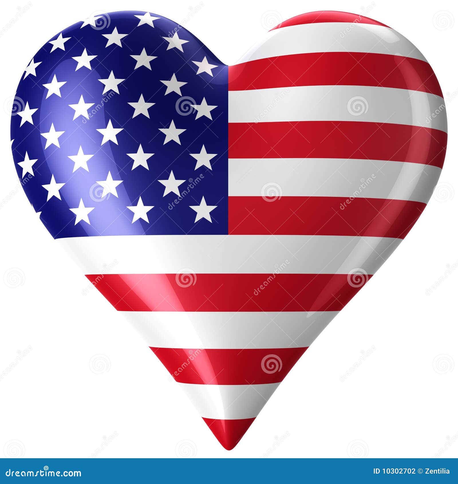 Hart met Amerikaanse vlag stock illustratie. Illustration of renderen ...