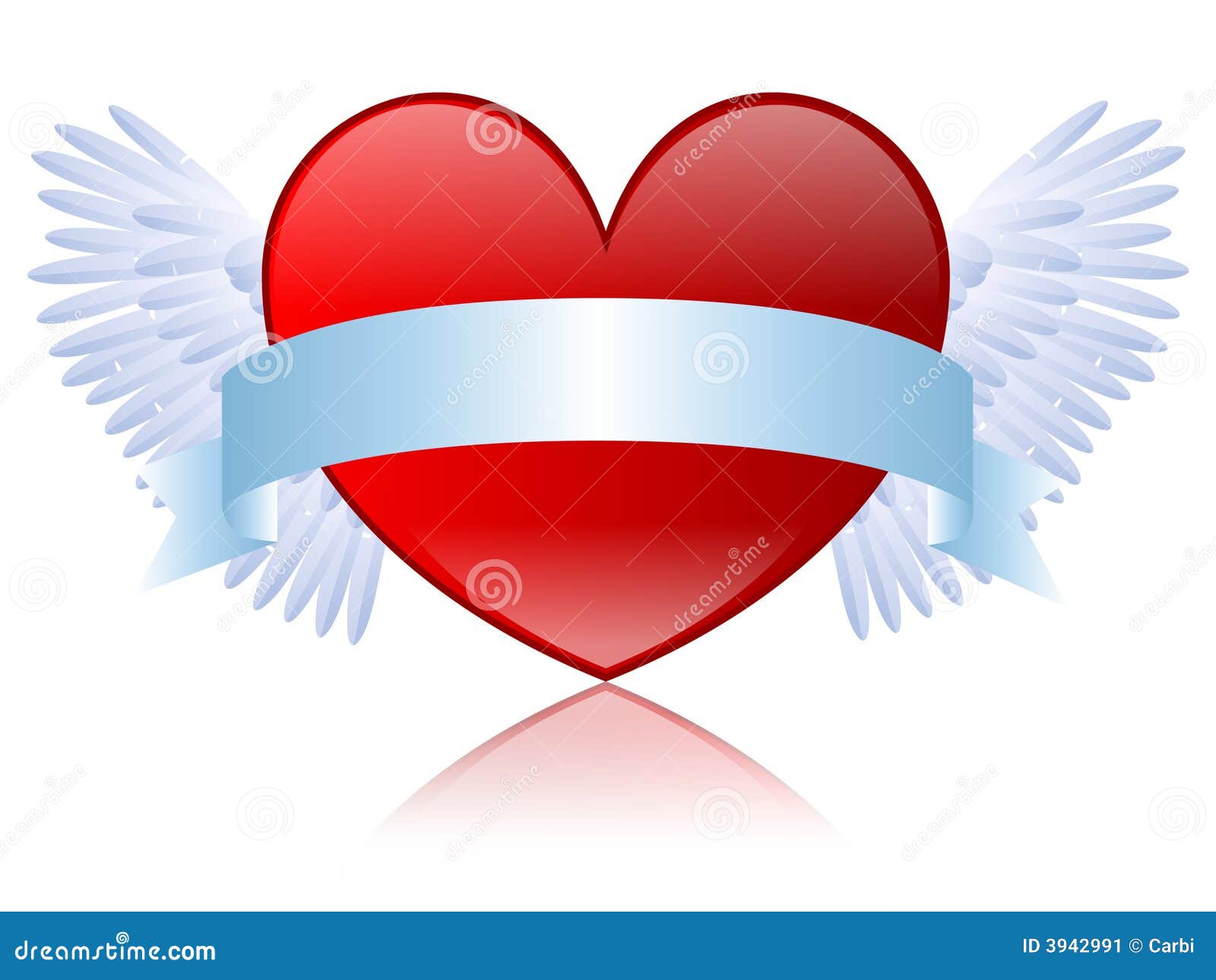 Hart met banner vector illustratie. Illustration of rots - 3942991