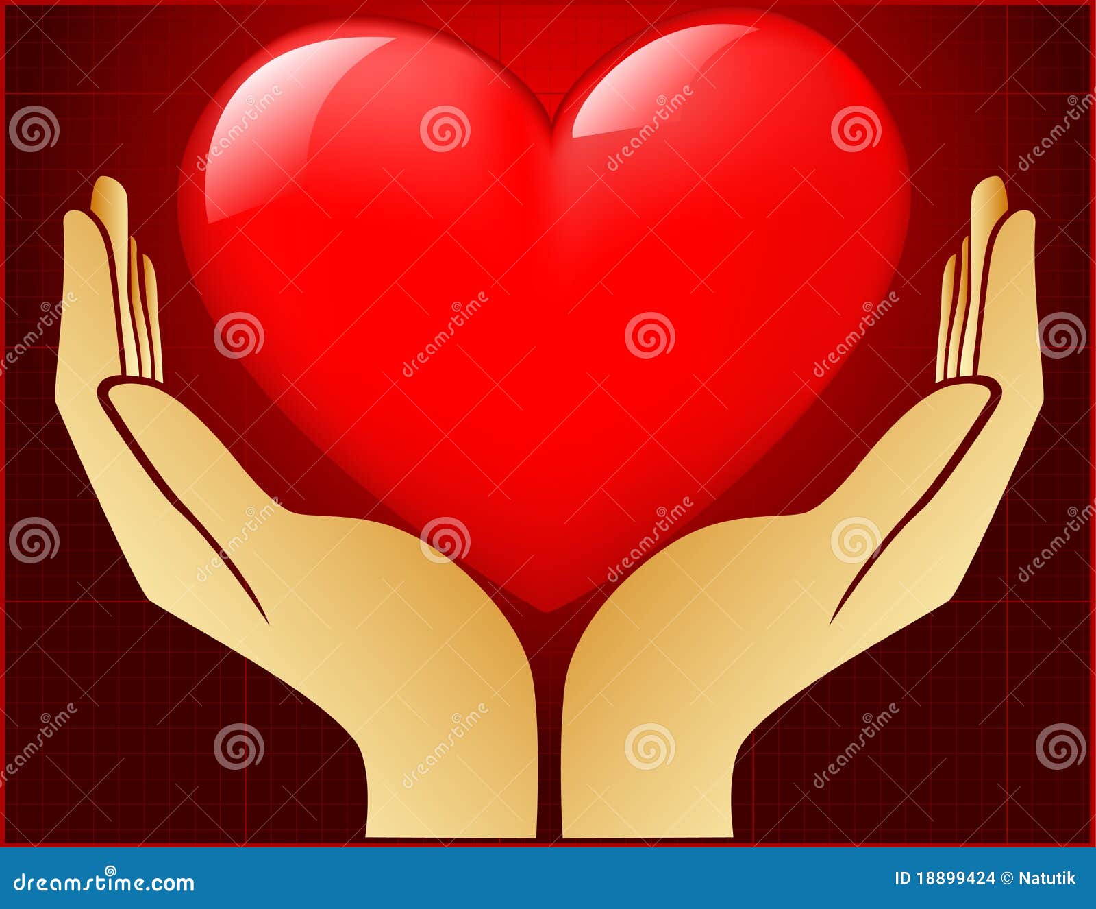 Hart in open hand stock illustratie. Illustration of rood - 18899424