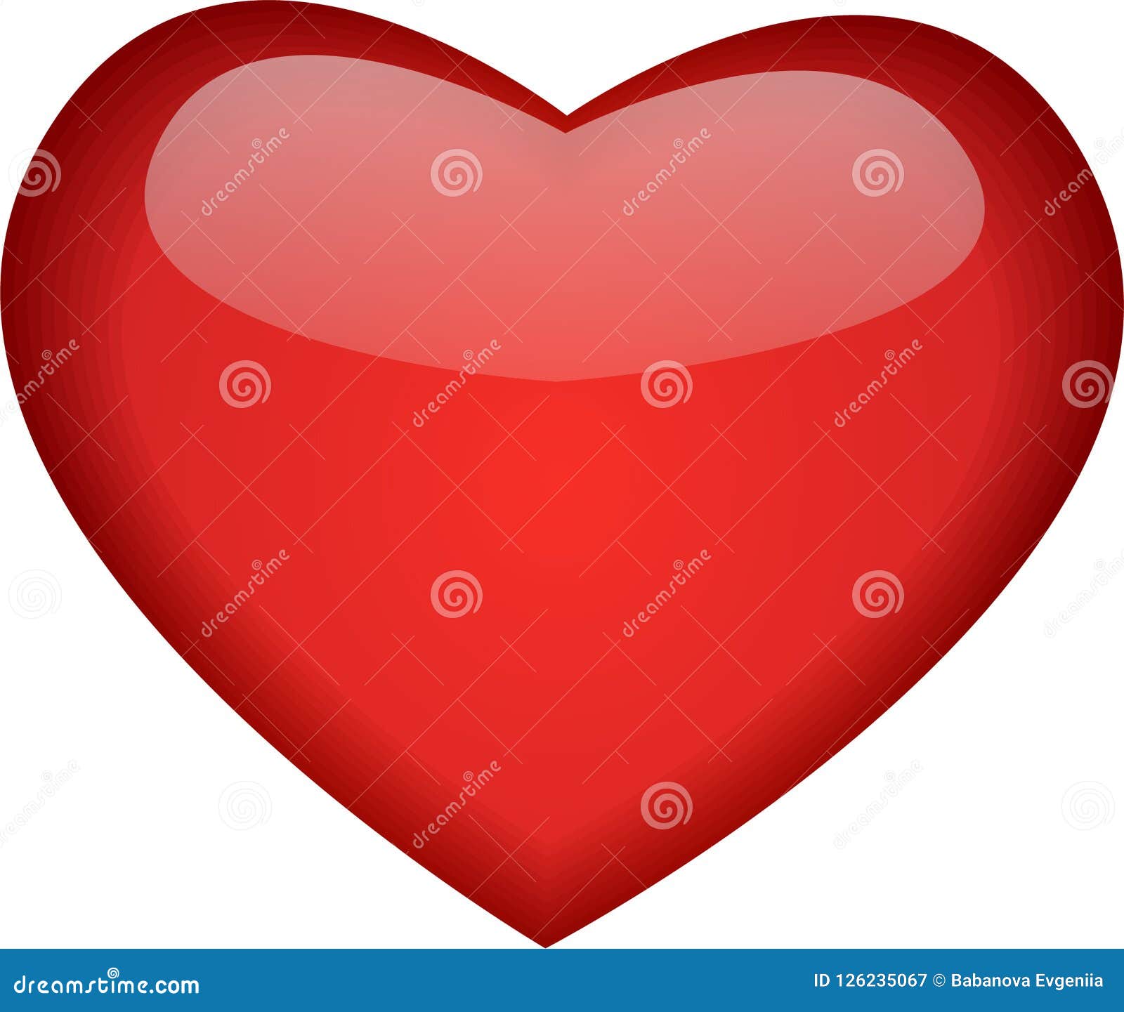 Hart Rode Tekening Van Hart Met Glans Stock Illustratie - Illustration ...