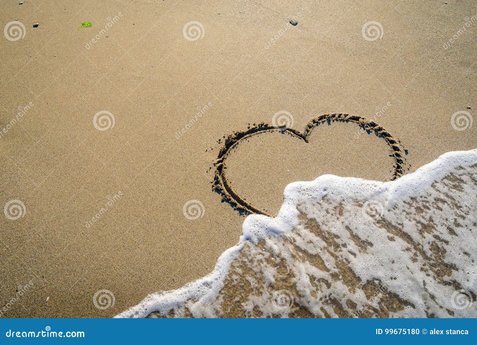 Hart in Sand Washed by Waves Stock Photo - Image of winter, texture ...