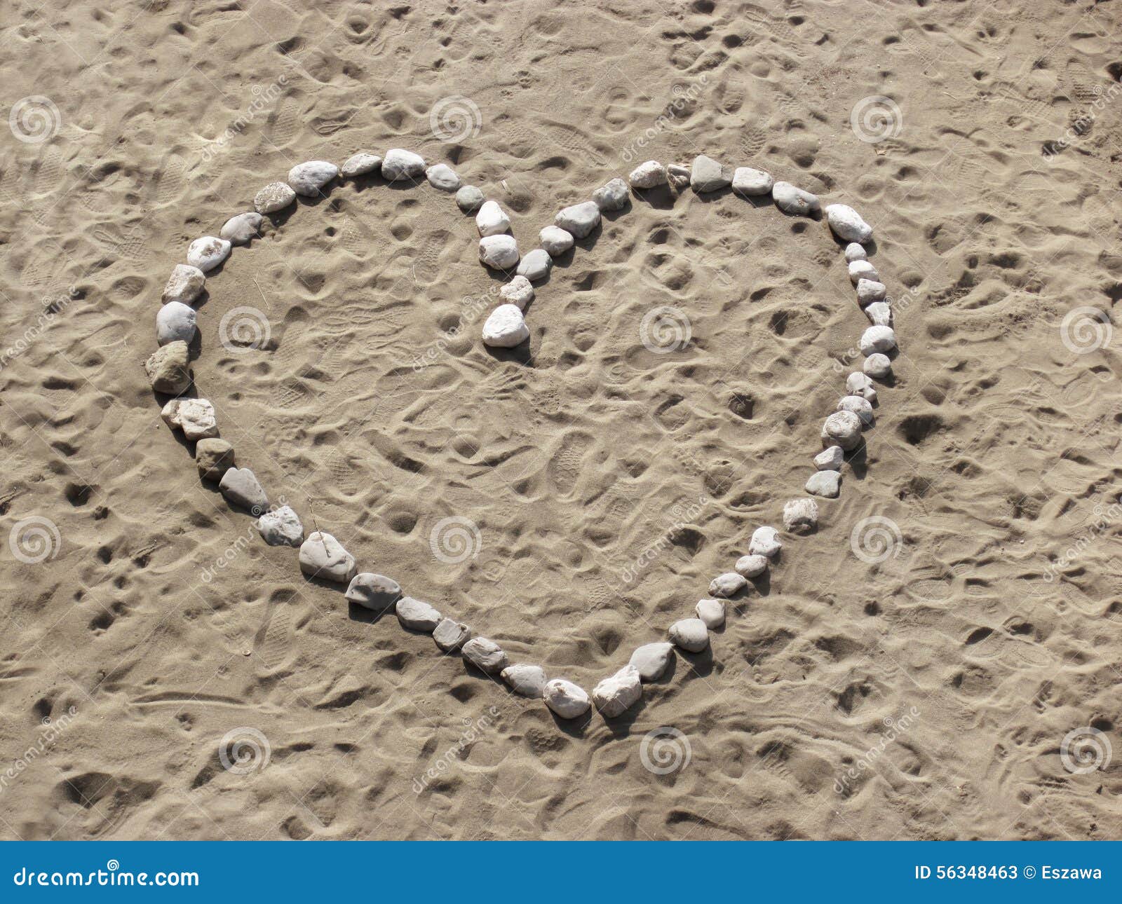 Hart Shape Made by Bright Stones on the Sand Stock Image - Image of ...