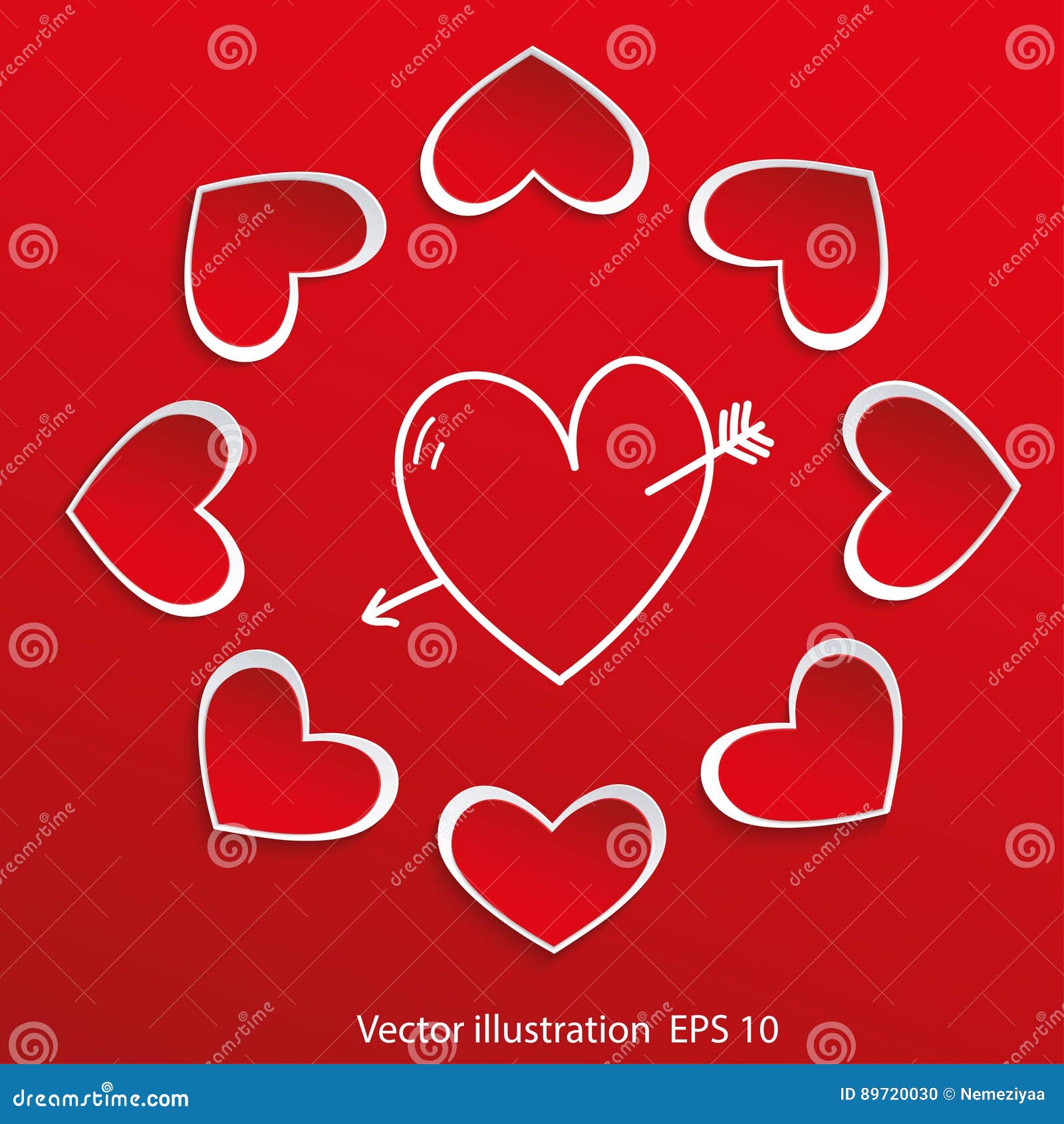 Hart - symbool van liefde vector illustratie. Illustration of decoratie ...