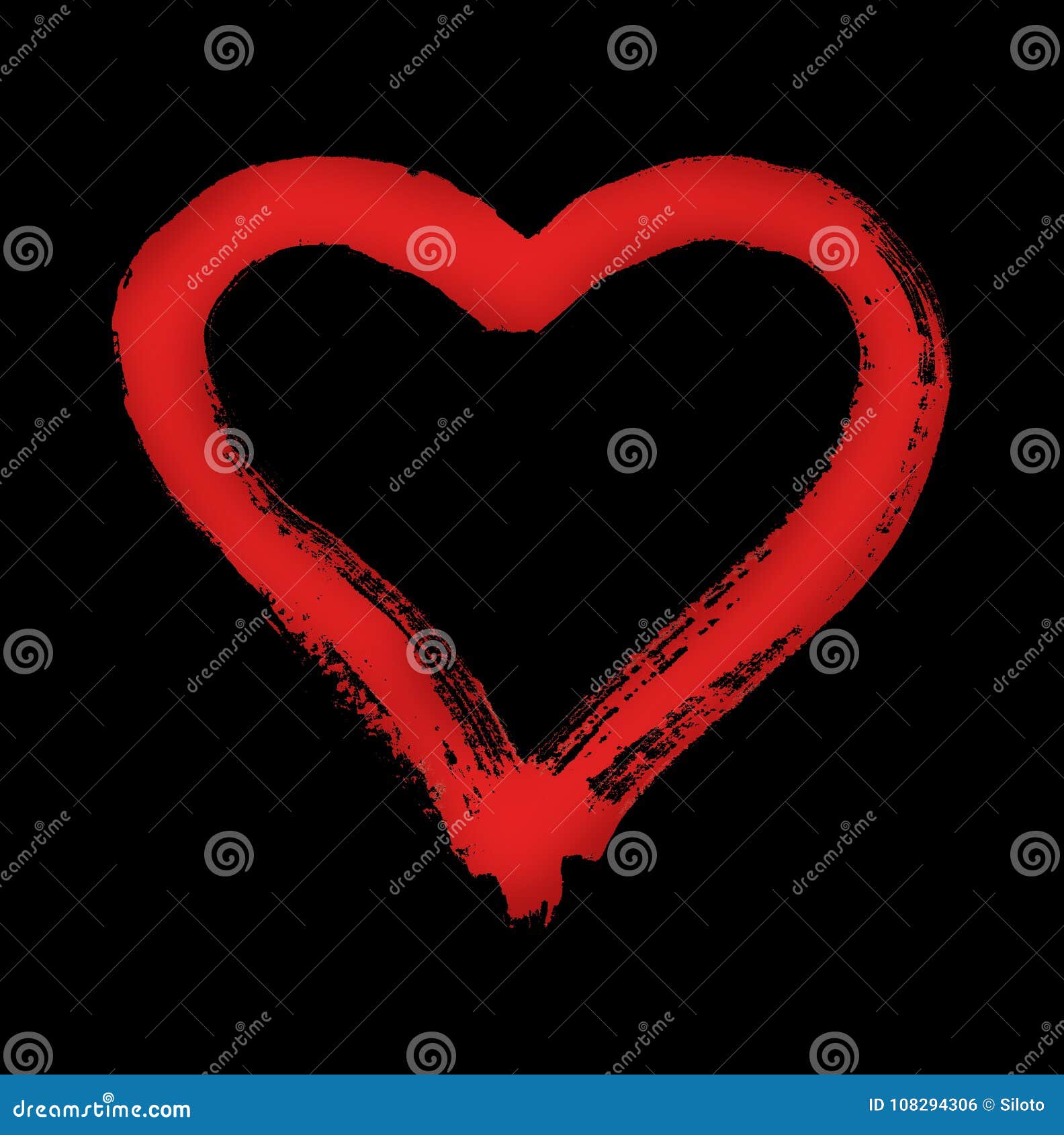 Hart - Symbool Van Liefde - Waterverf Het Schilderen Stock Illustratie ...