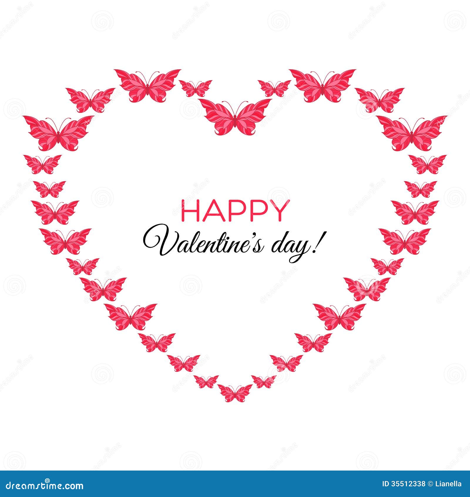 Hart van vlinders vector illustratie. Illustration of kleur - 35512338