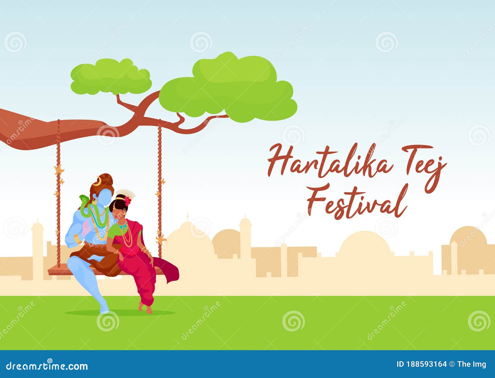 Teej Festival Celebration Flat Color Vector Faceless Characters ... Teej Festival Celebration Flat Color Vector Faceless Characters ...
