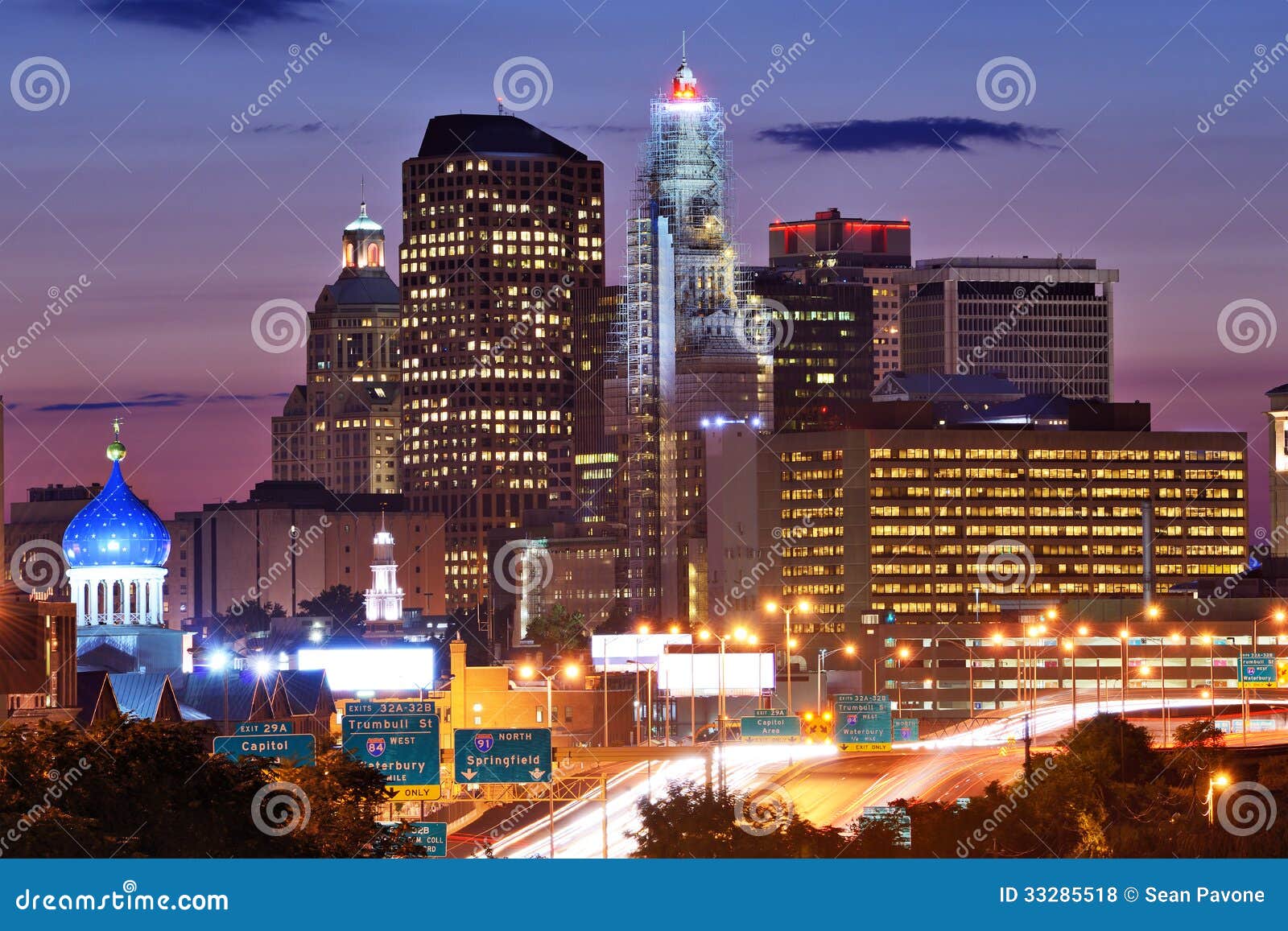 Hartford Connecticut Skyline Stock Photo - Image of buildings, city ...