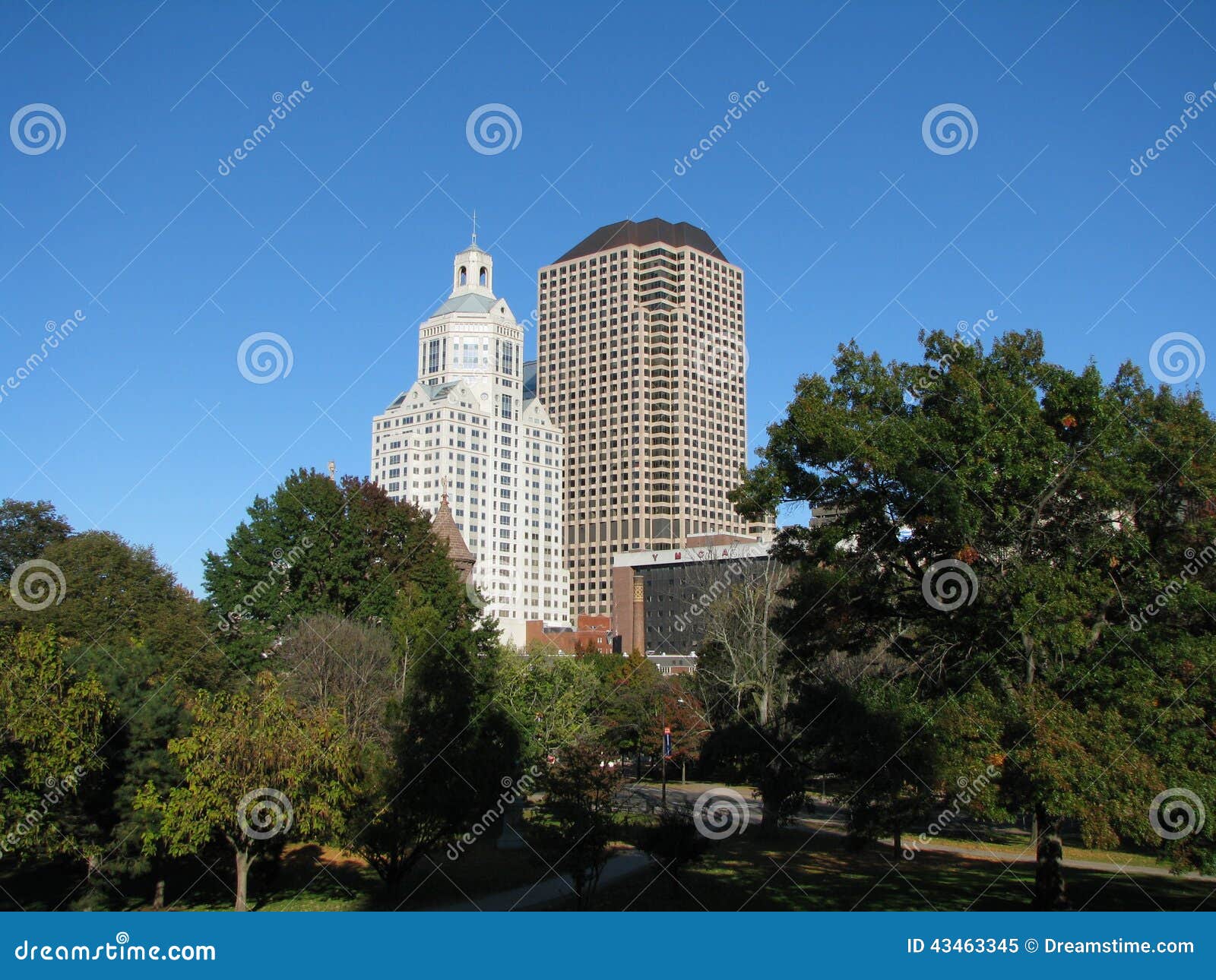 Hartford skyline in autumn stock image. Image of view - 43463345