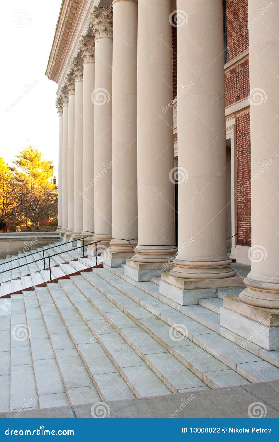 Harvard Library Entrance Columns Doors Stock Photo - Image of school ...