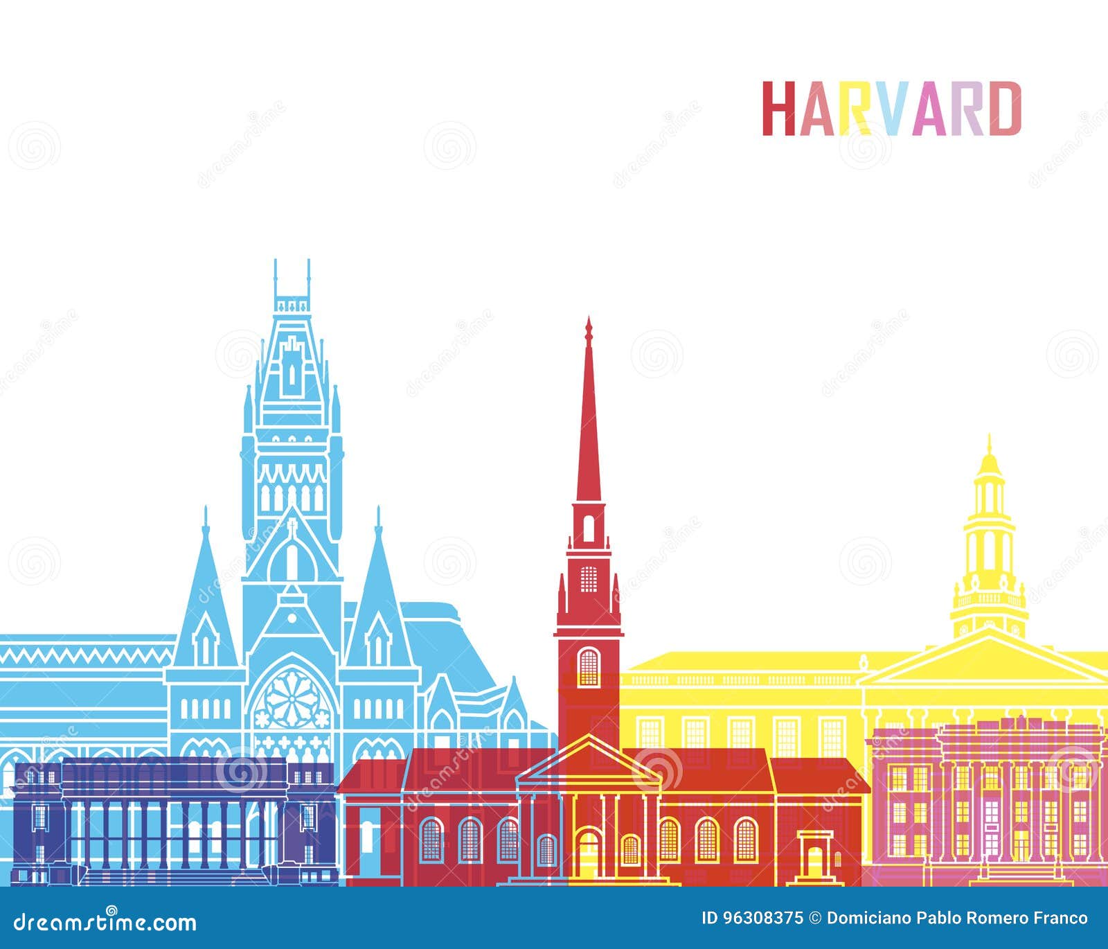 Harvard MA skyline pop stock vector. Illustration of harvard - 96308375