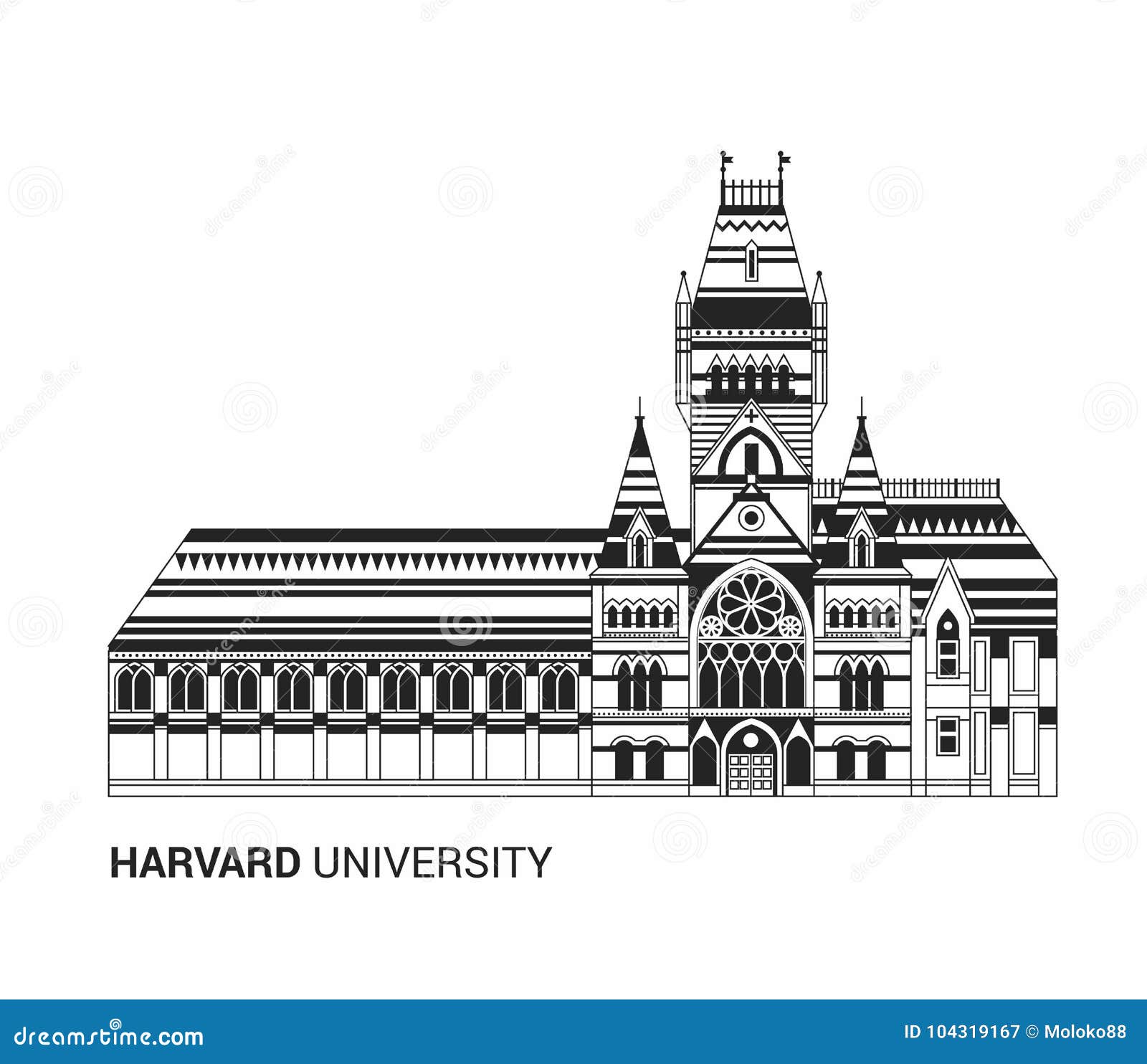 Harvard University Icon. stock vector. Illustration of graduation ...