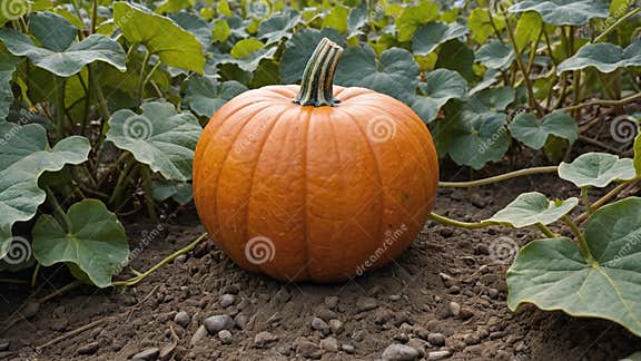 Harvest Bounty Vibrant Pumpkin Patch Overlooking the Earth Stock ...